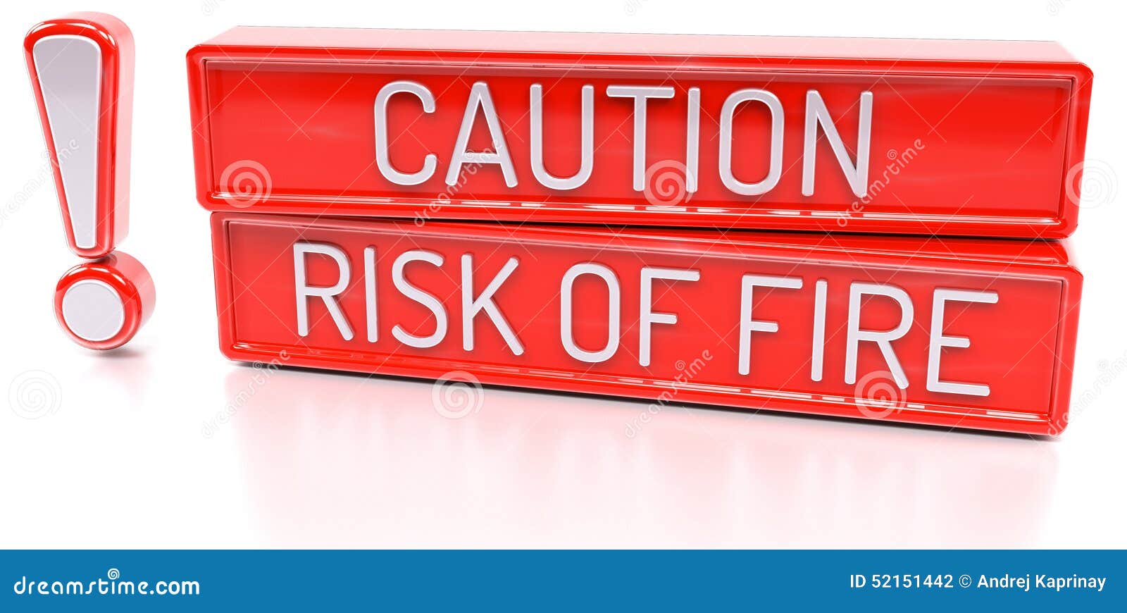 Caution, Risk of Fire - 3d Banner, on White Background Stock ...