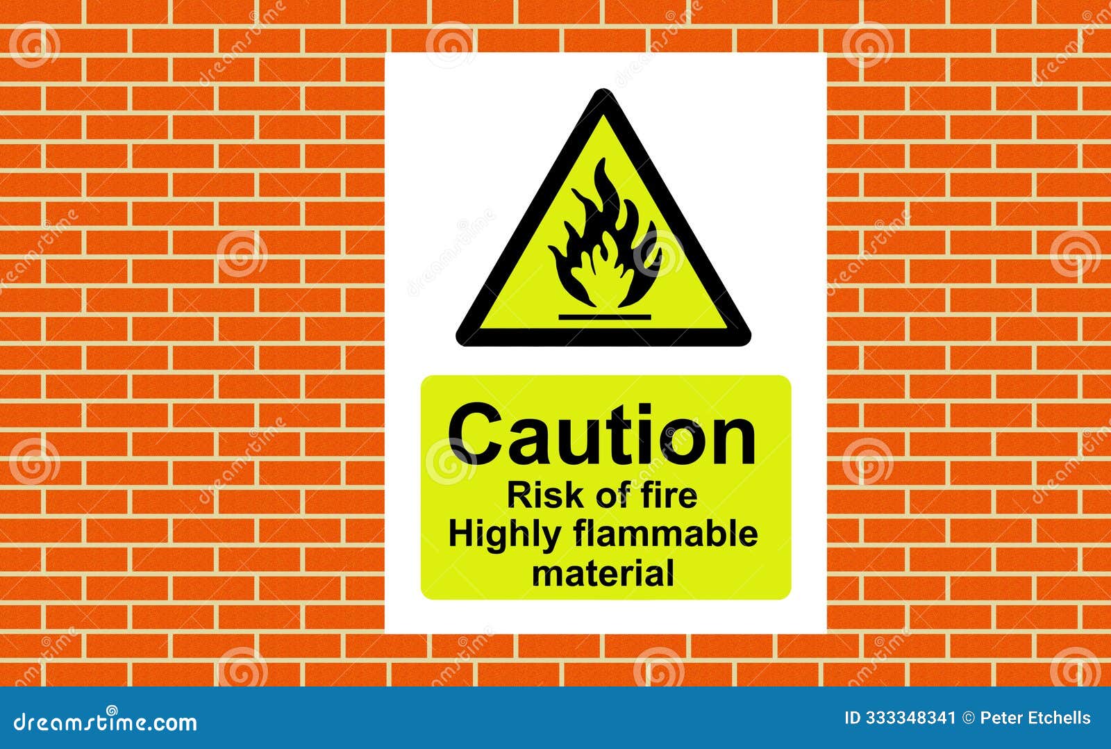 Caution Risk of Fire, Highly Flammable Material Stock Image - Image of ...