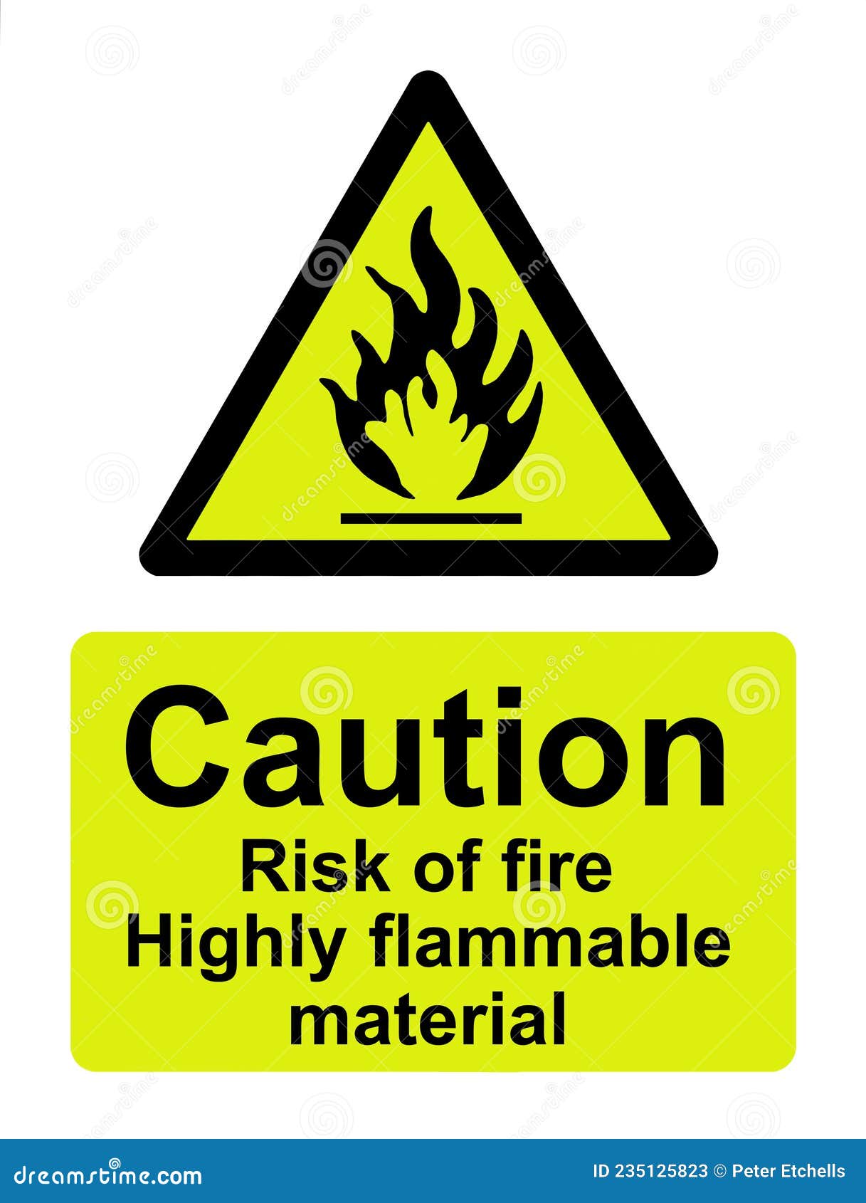 Caution Risk of Fire, Highly Flammable Material Stock Illustration ... Caution Risk of Fire, Highly Flammable Material Stock Illustration ...