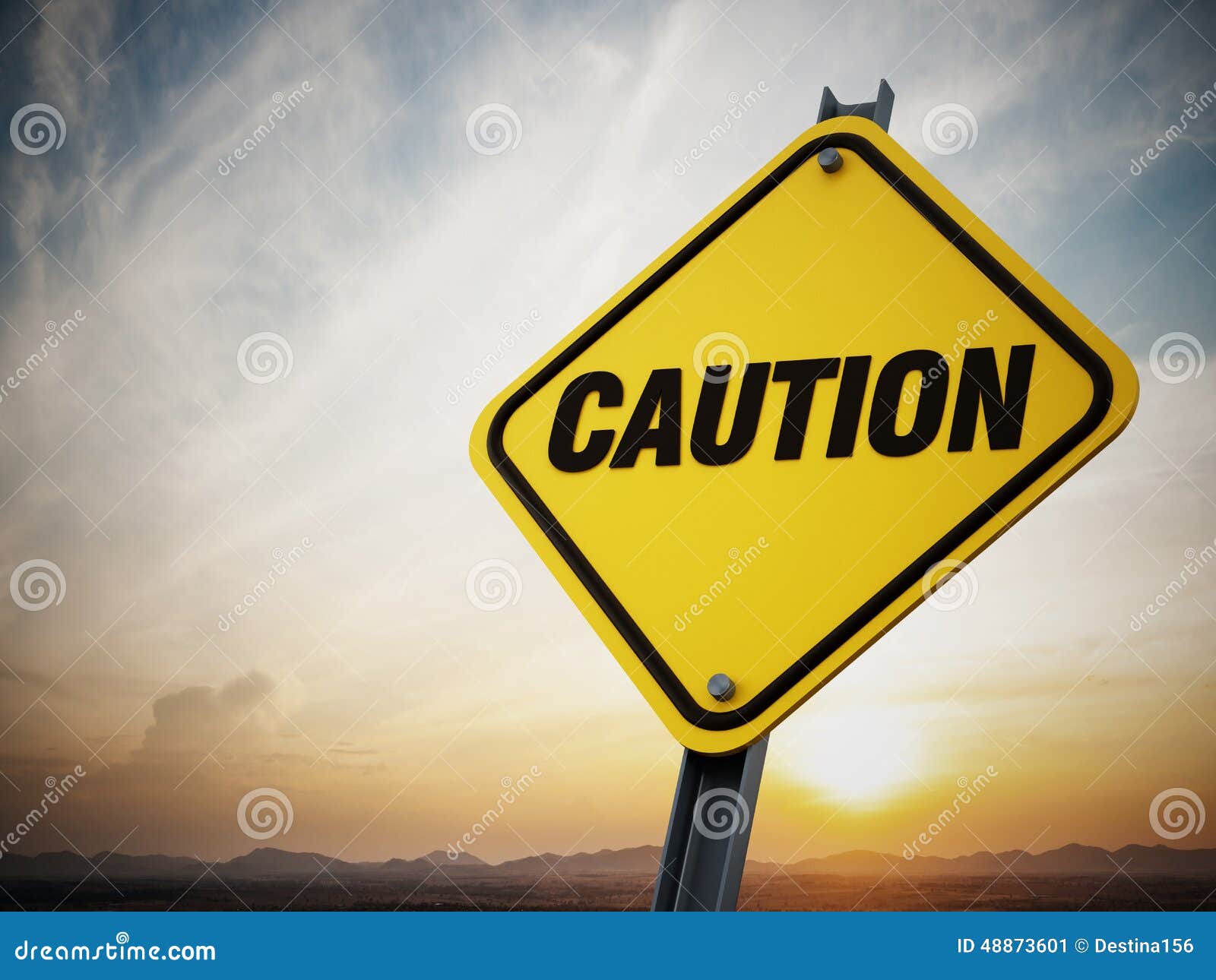 Caution road sign stock image. Image of care, blue, danger - 48873601