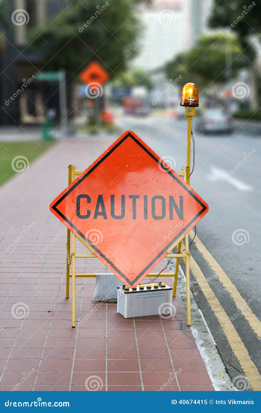 Caution road street sign stock image. Image of electric - 40674415