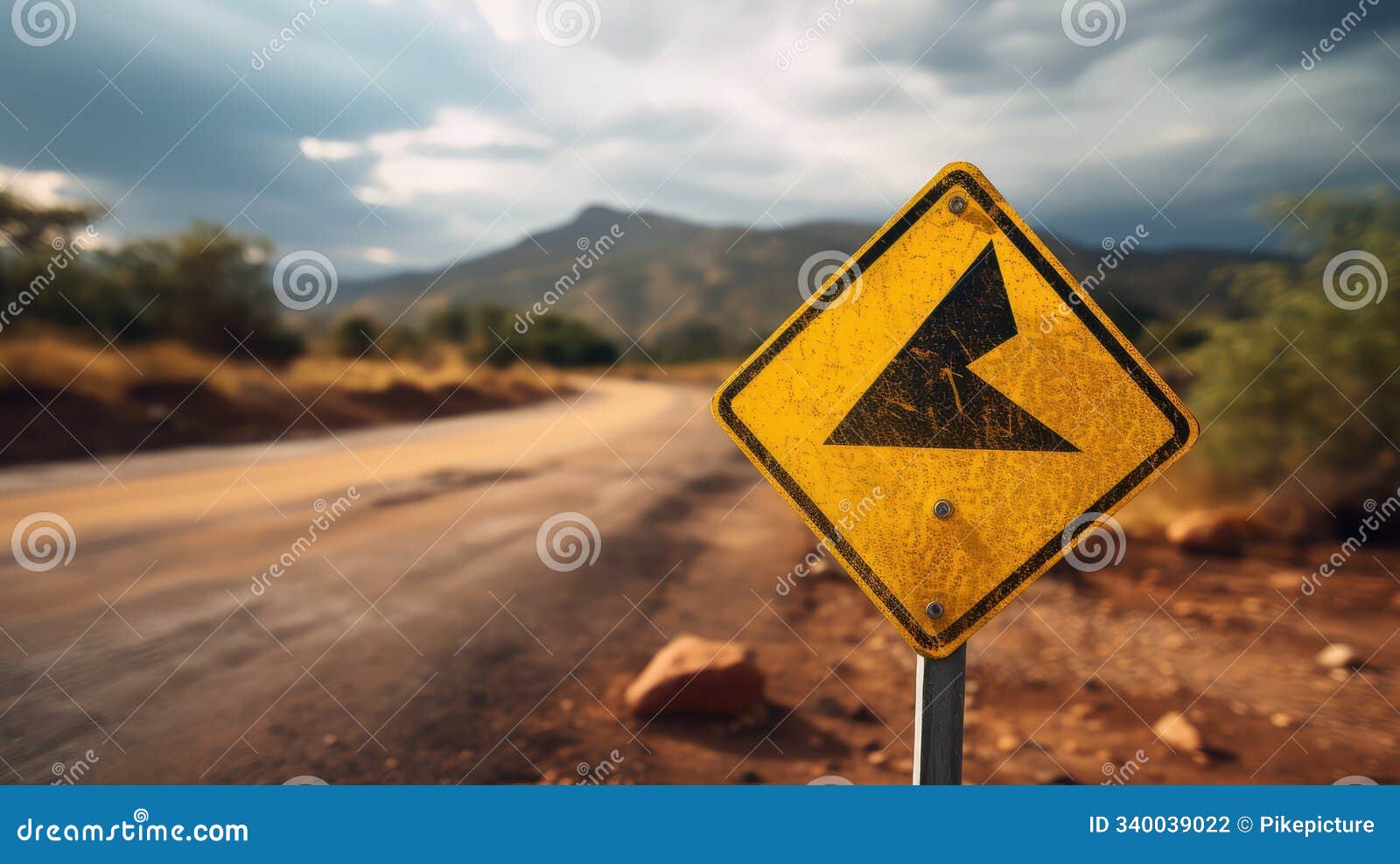 Caution road symbol stock illustration. Illustration of bend - 340039022