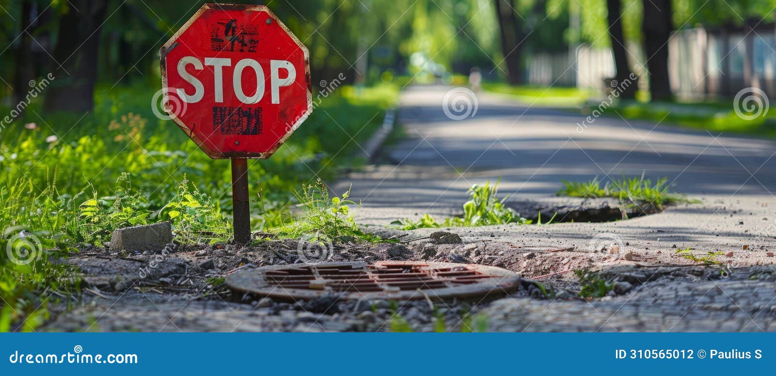 Caution: Road Work Ahead - the Warning of an Open Manhole in the Park ...