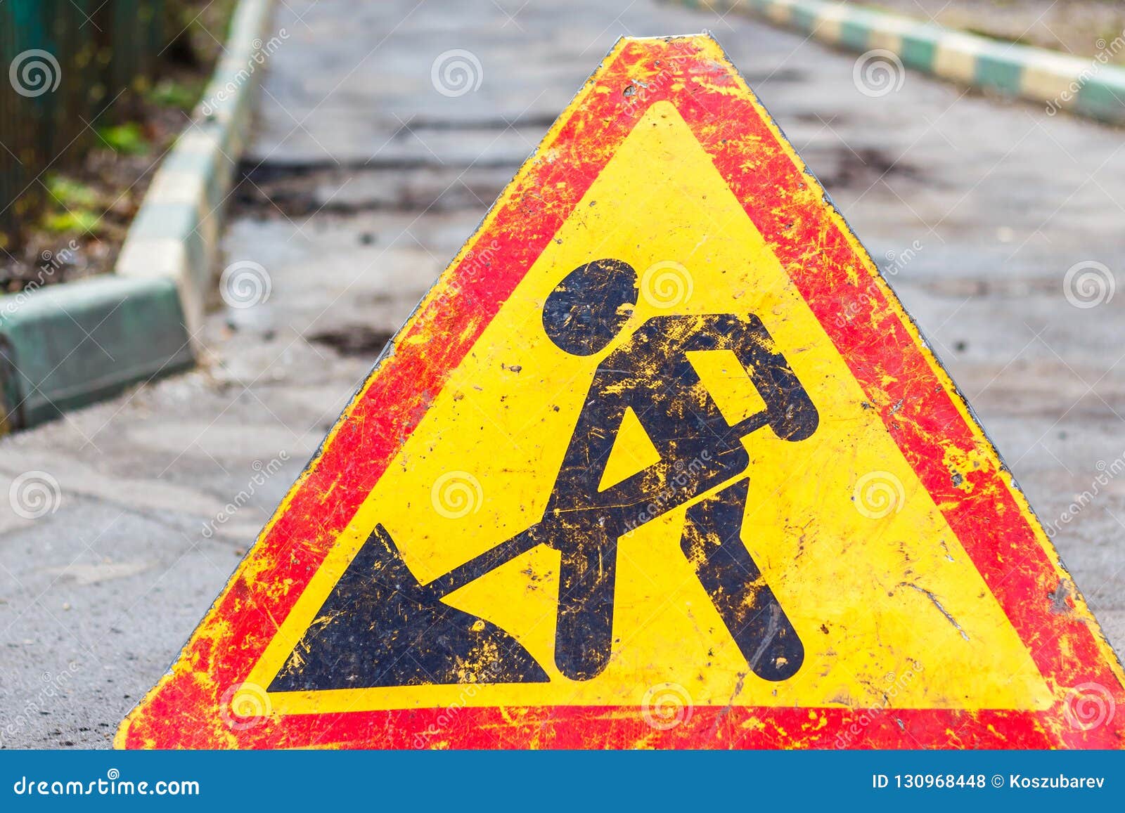 Caution, Road Works are Under Way Stock Photo - Image of icon ...