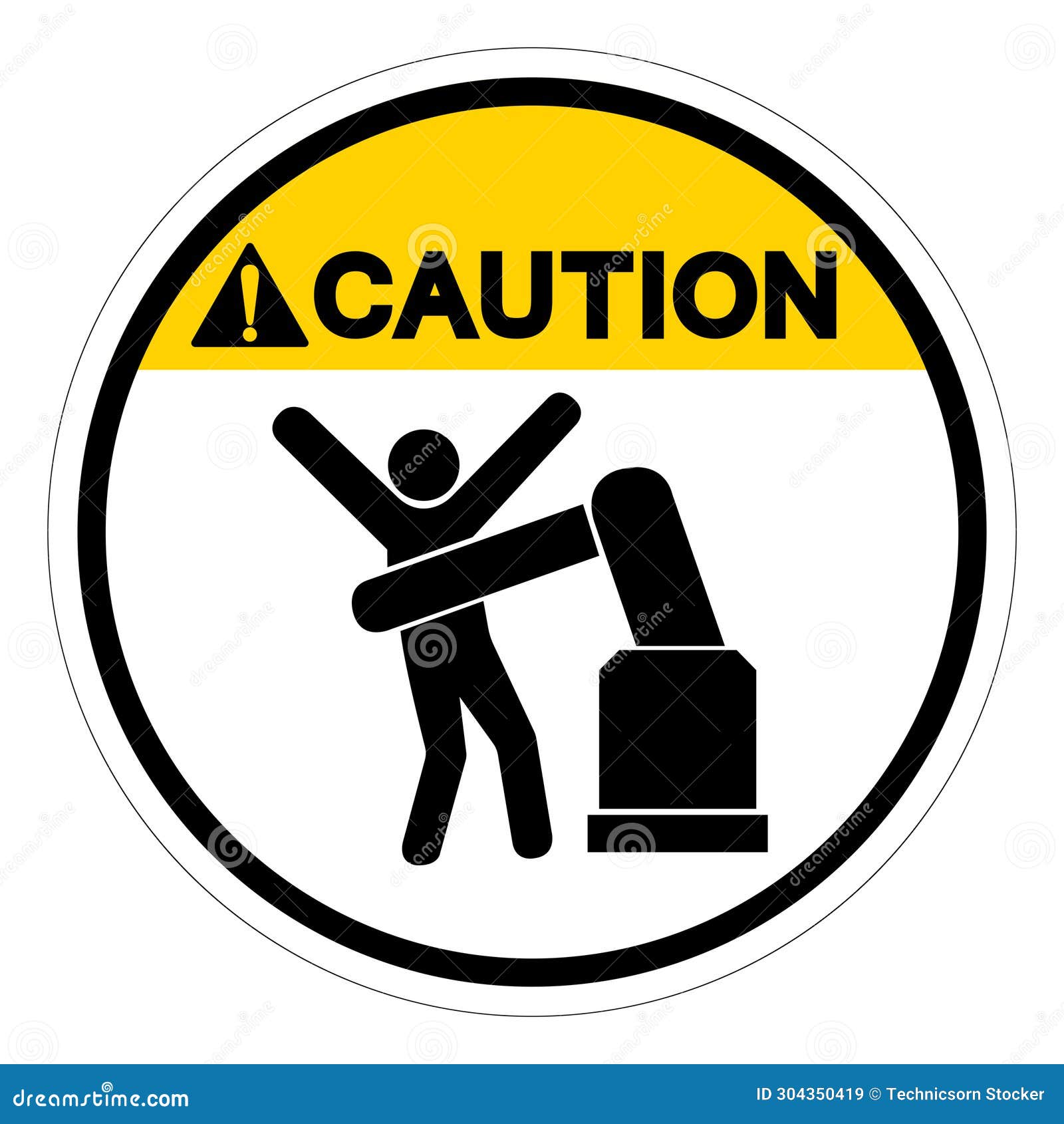 Caution Robot Symbol Sign, Vector Illustration, Isolate On White ...