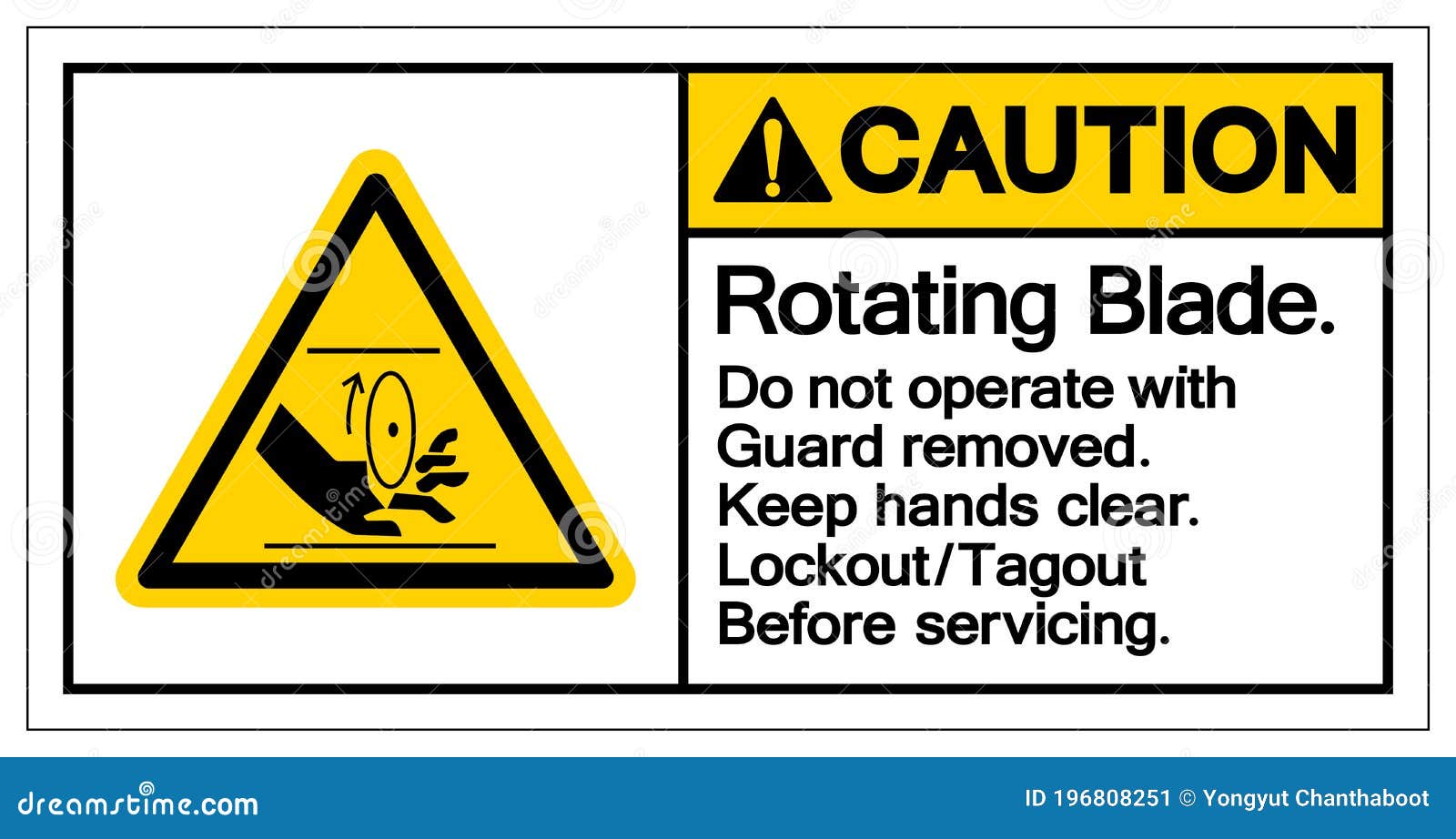Caution Rotating Blade Symbol Sign, Vector Illustration, Isolate on ...