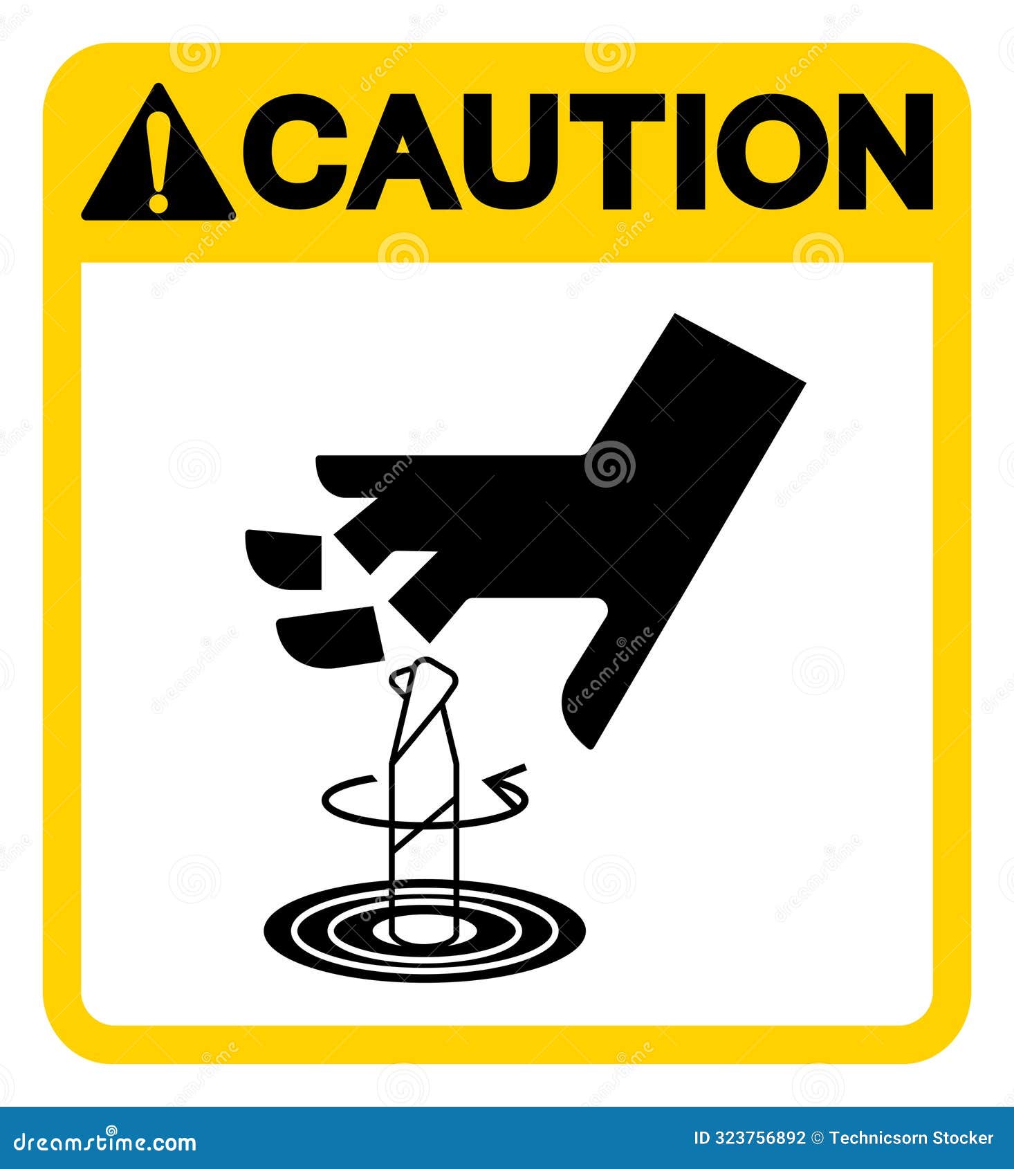 Caution Rotating Cutter Hazard Symbol Sign, Vector Illustration ...