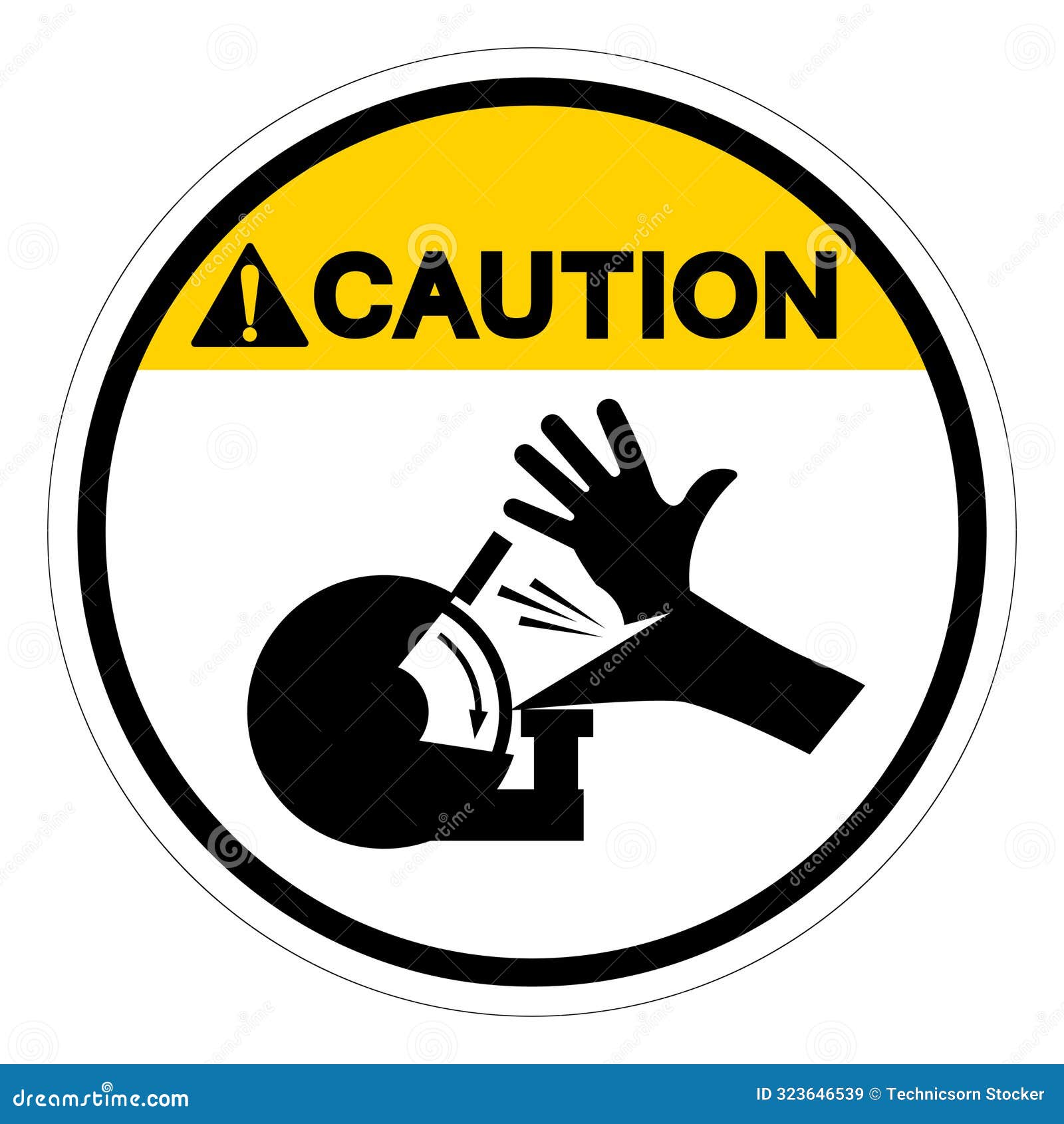 Caution Rotating Wheels Symbol Sign, Vector Illustration, Isolate on ...