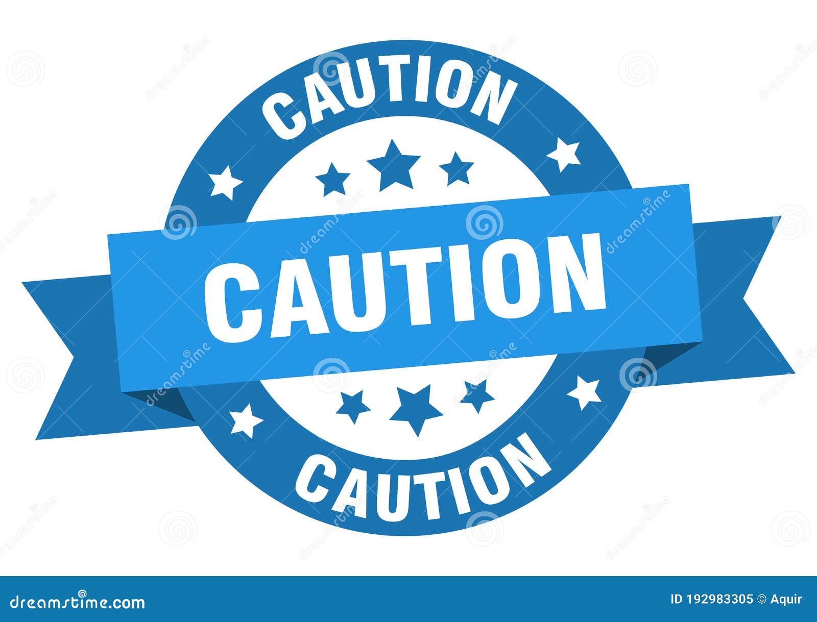Caution Round Ribbon Isolated Label. Caution Sign Stock Vector ...