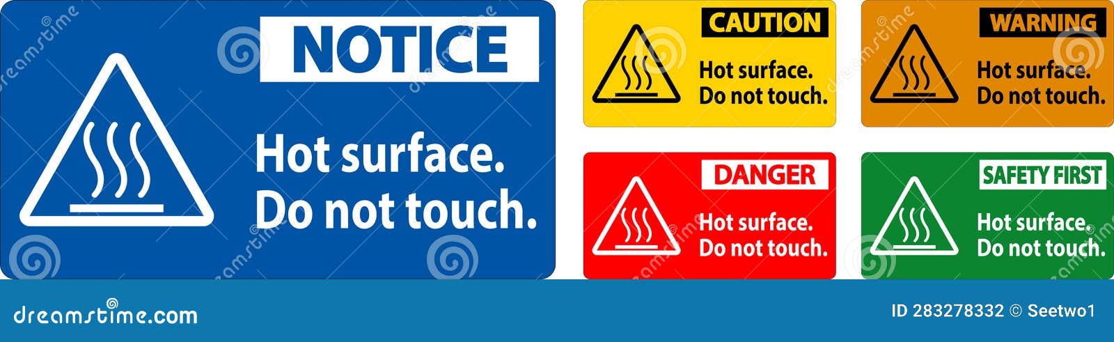 Caution Safety Label Hot Surface, Do Not Touch Stock Vector ...