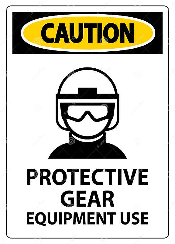 Caution Safety or Protective Gear and Equipment Use Stock Vector ...
