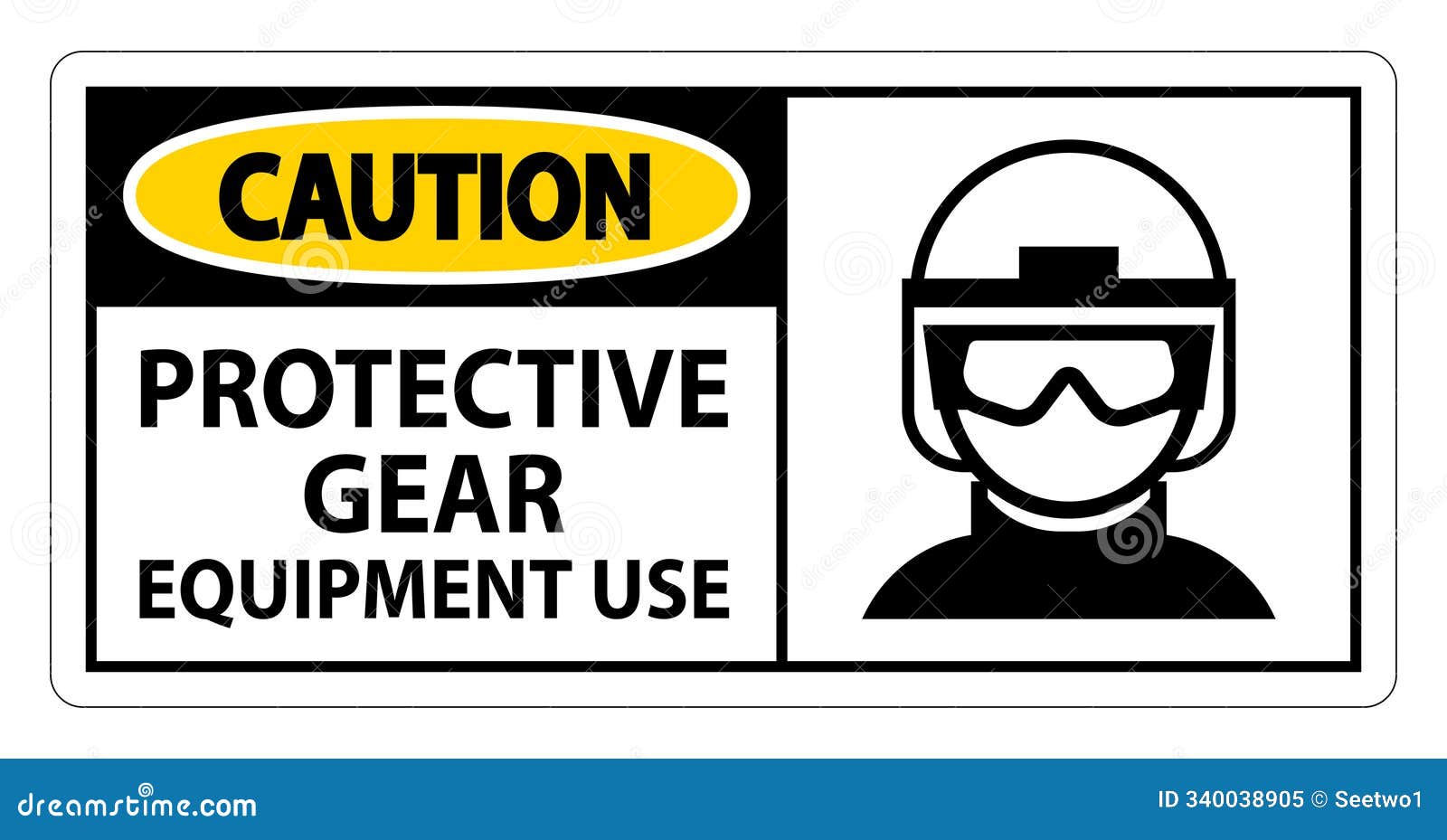 Caution Safety or Protective Gear and Equipment Use Stock Vector ...