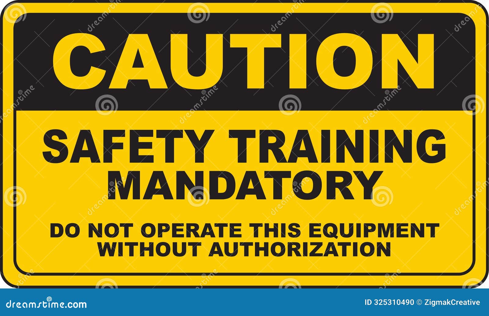 Caution Safety Training Mandatory Stock Vector - Illustration of yellow ...