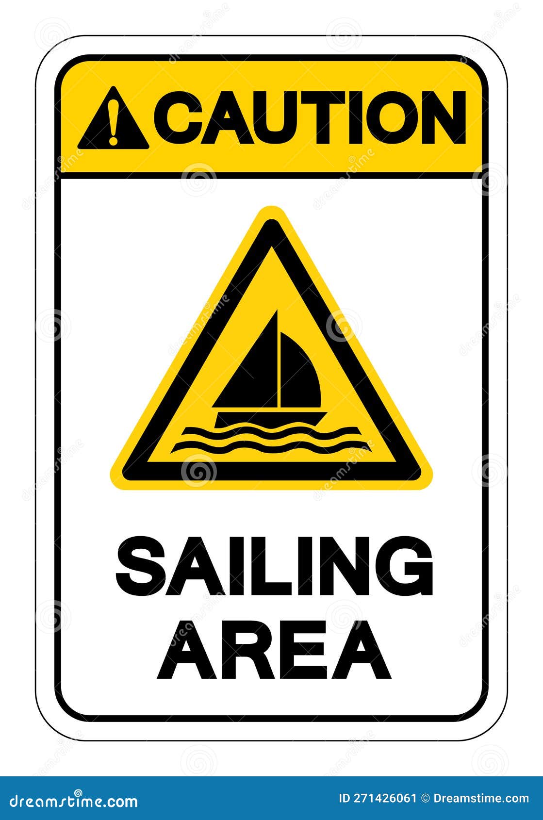 Caution Sailing Area Symbol Sign, Vector Illustration, Isolate on White ...