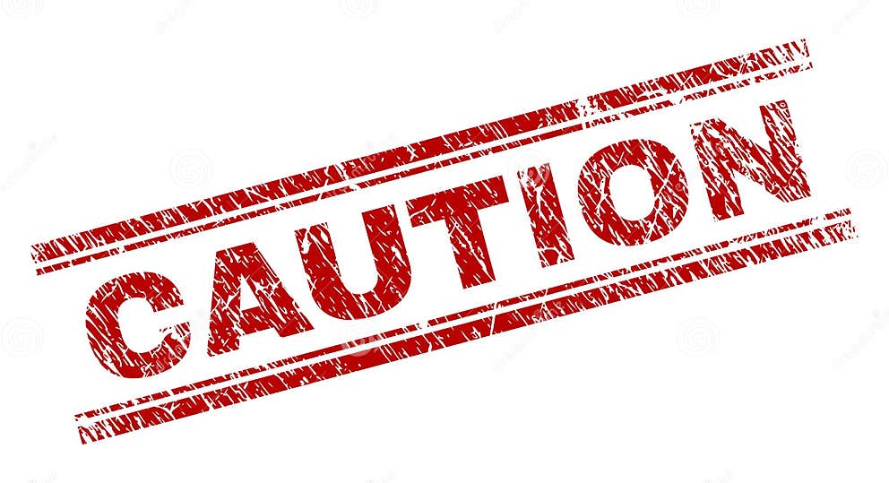Scratched Textured CAUTION Stamp Seal Stock Vector - Illustration of ...