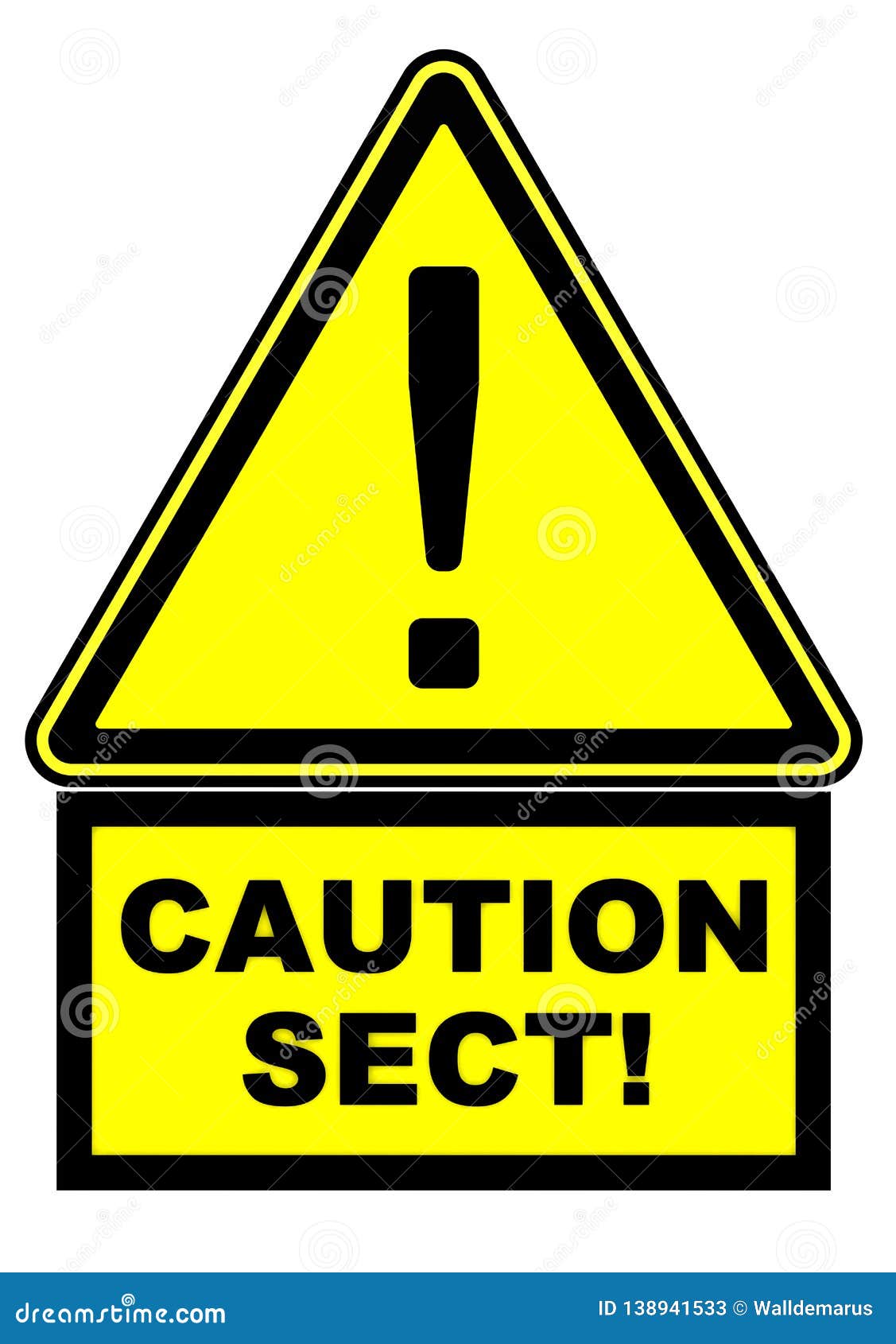 Caution Sect! A Warning Sign Stock Image | CartoonDealer.com #138941533