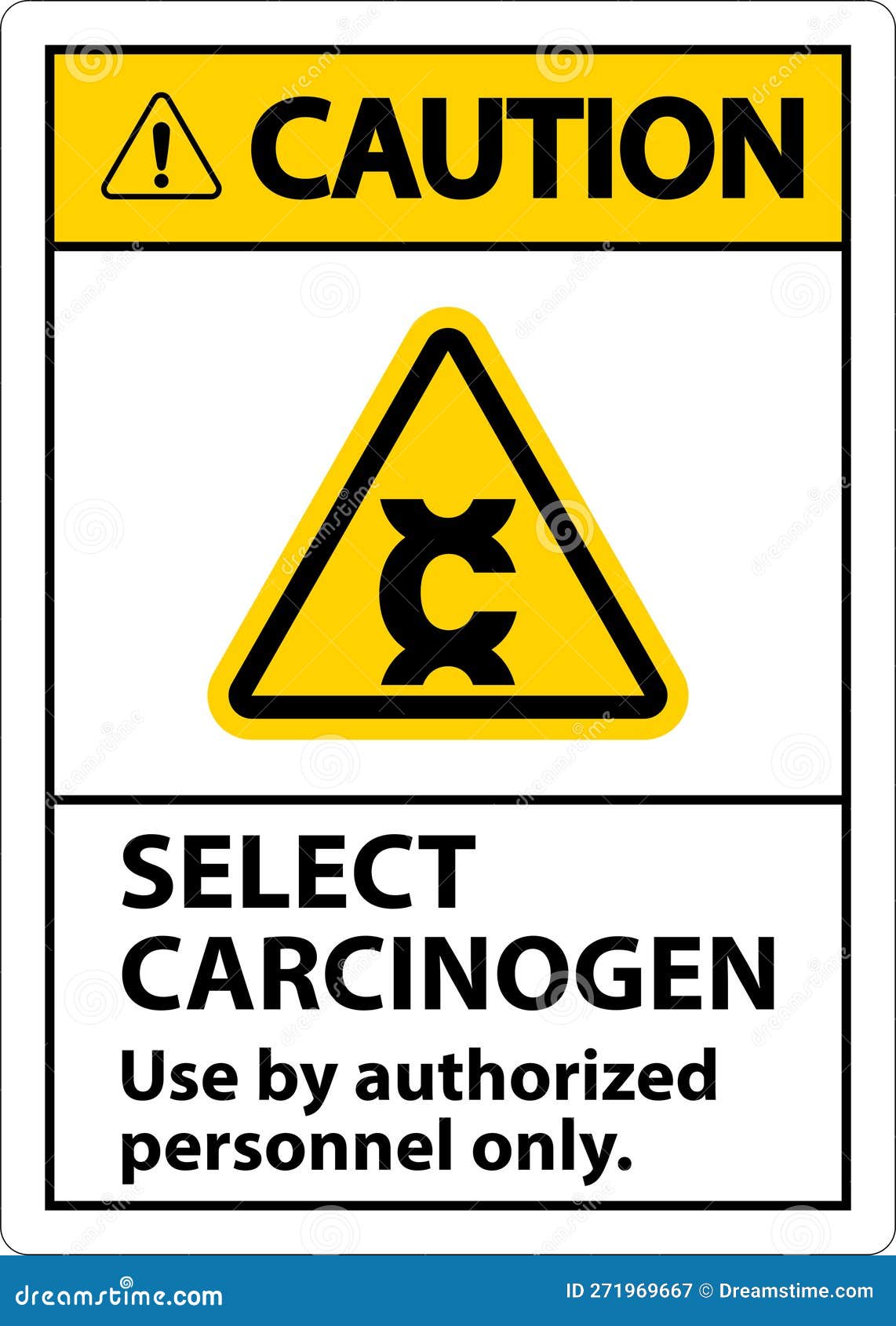Caution Select Carcinogen Label on White Background Stock Vector ...