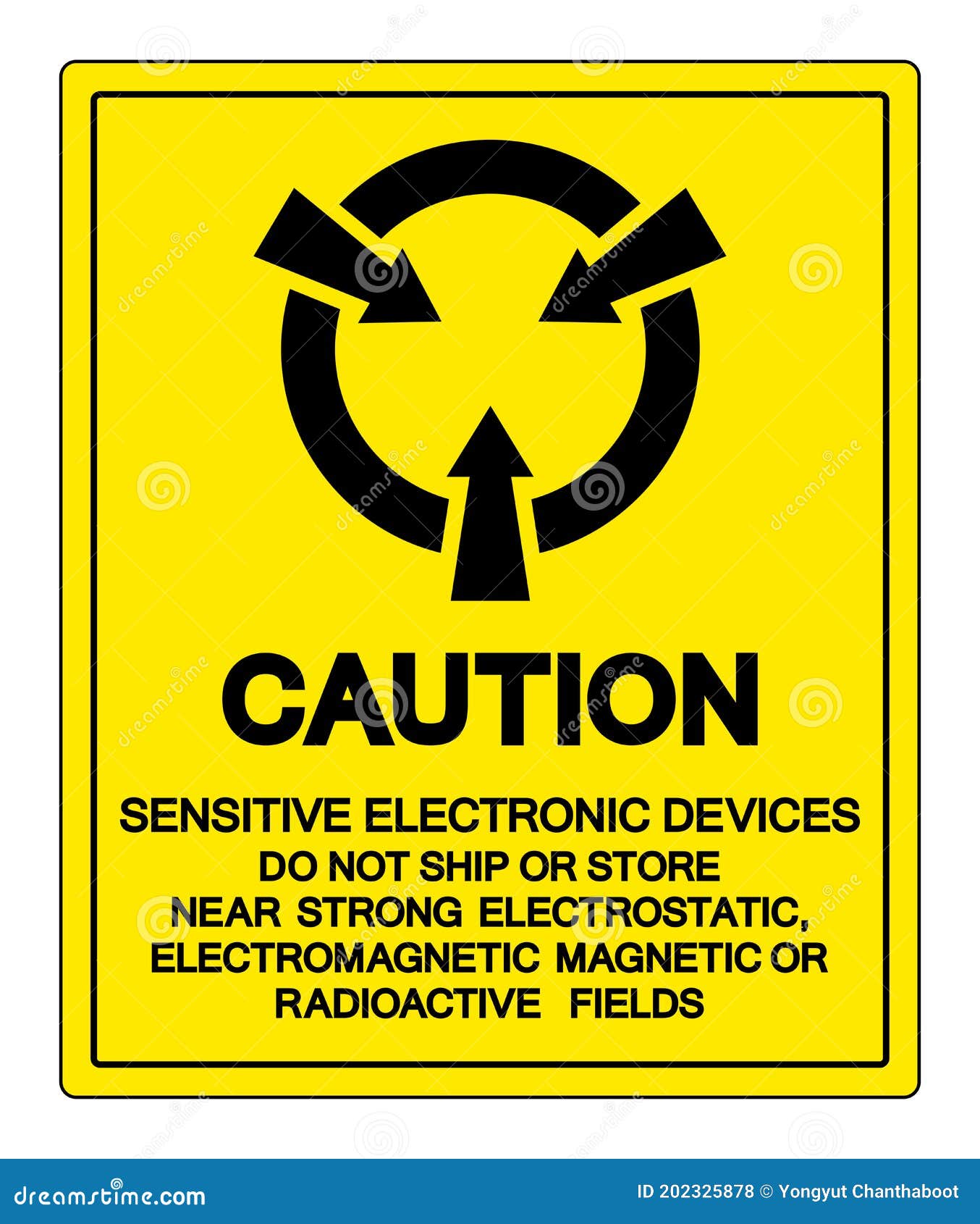Caution Electrostatic Sensitive Device (ESD) Symbol Sign On White ...
