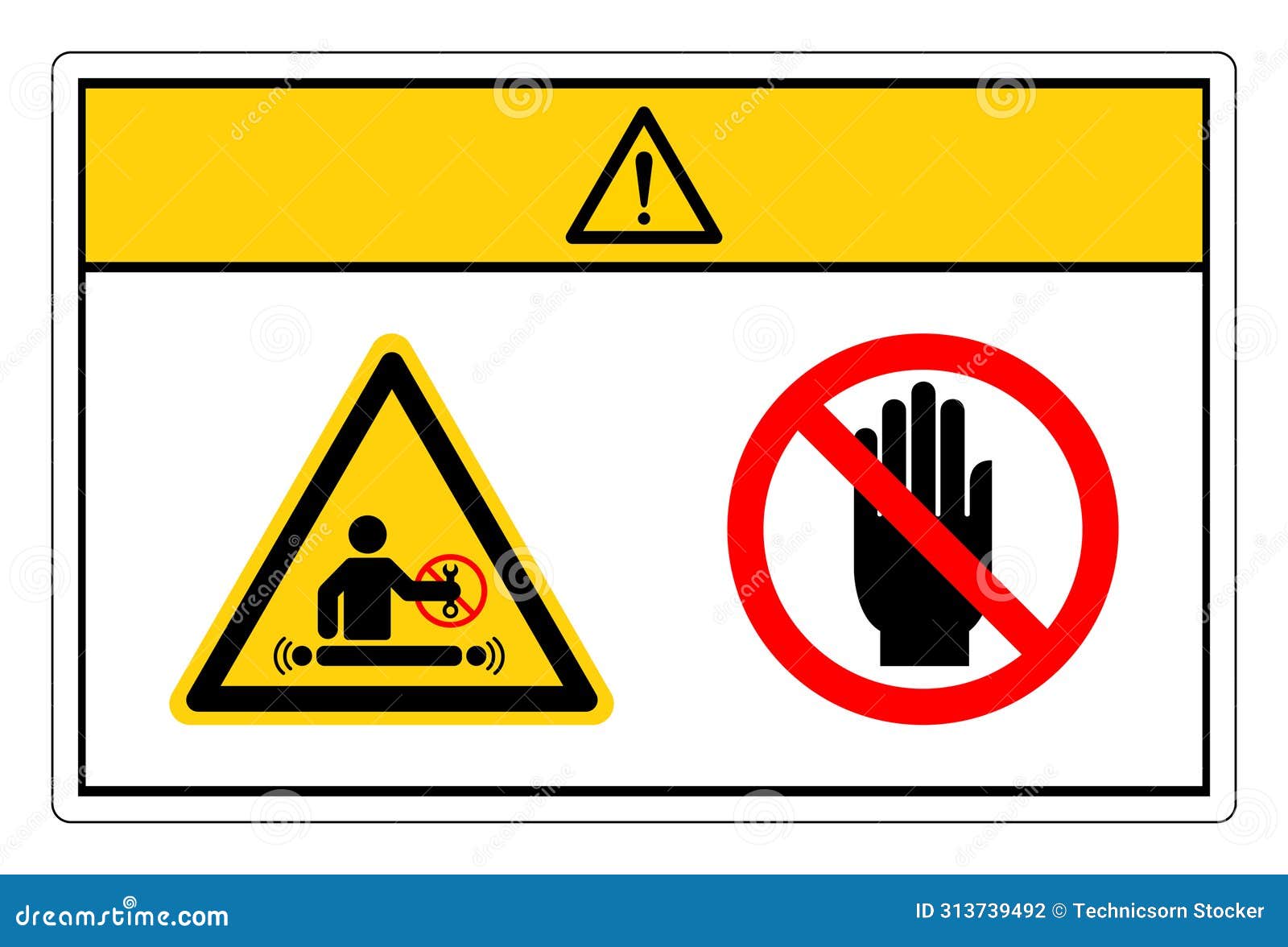 Caution Servicing Moving or Energized Equipment Do Not Touch Symbol ...