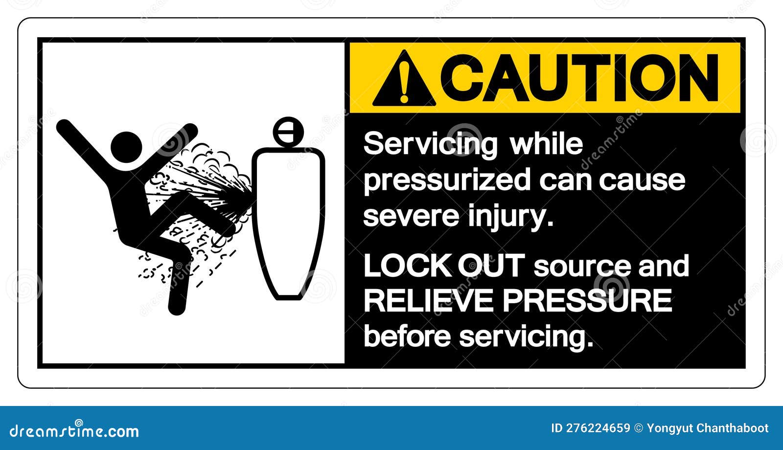 Caution Servicing while Pressurized Can Severe Injury Symbol Sign ...