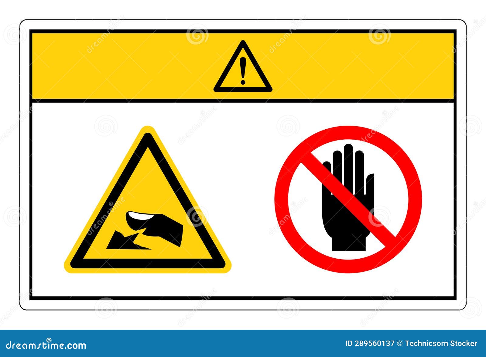 Caution Sharp Edge of Finger Hazard Do Not Touch Symbol Sign, Vector ...