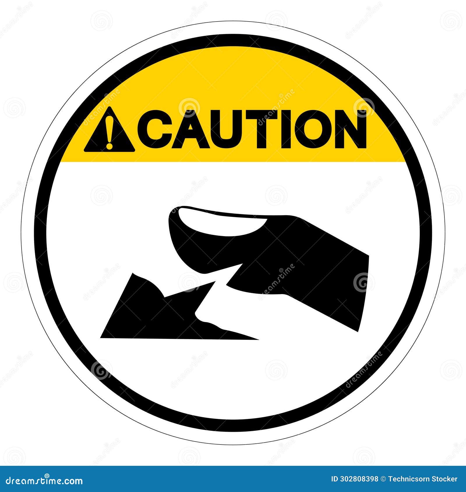 Caution Sharp Edge of Finger Hazard Symbol Sign, Vector Illustration ...