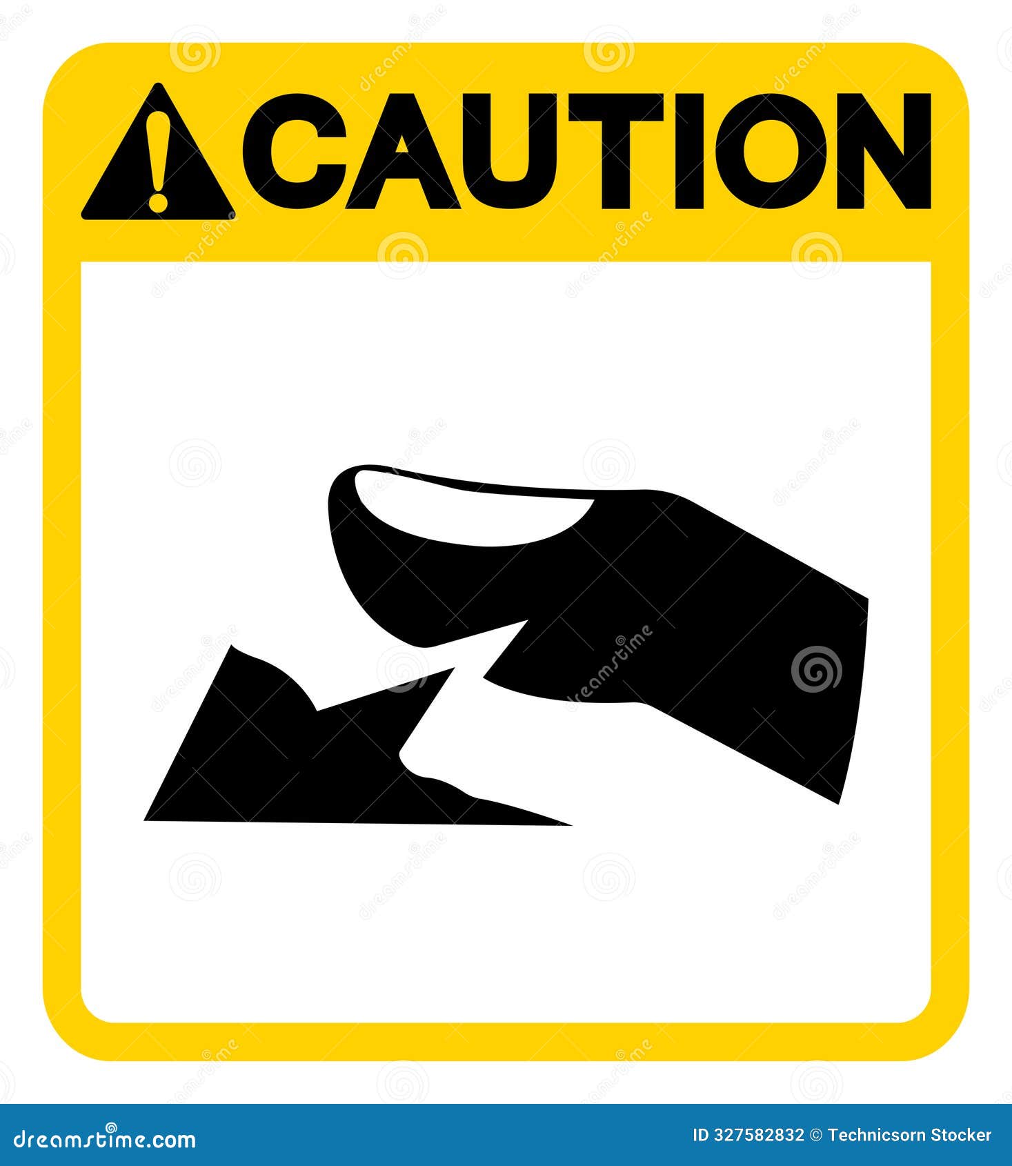 Caution Sharp Edge of Finger Hazard Symbol Sign, Vector Illustration ...