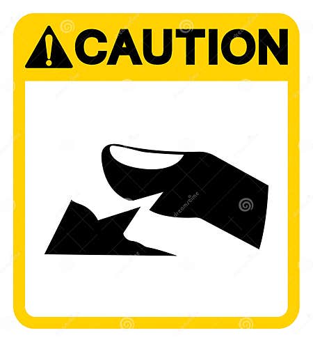 Caution Sharp Edge of Finger Hazard Symbol Sign, Vector Illustration ...