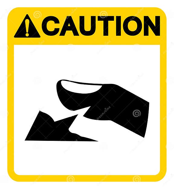 Caution Sharp Edge of Finger Hazard Symbol Sign, Vector Illustration ...