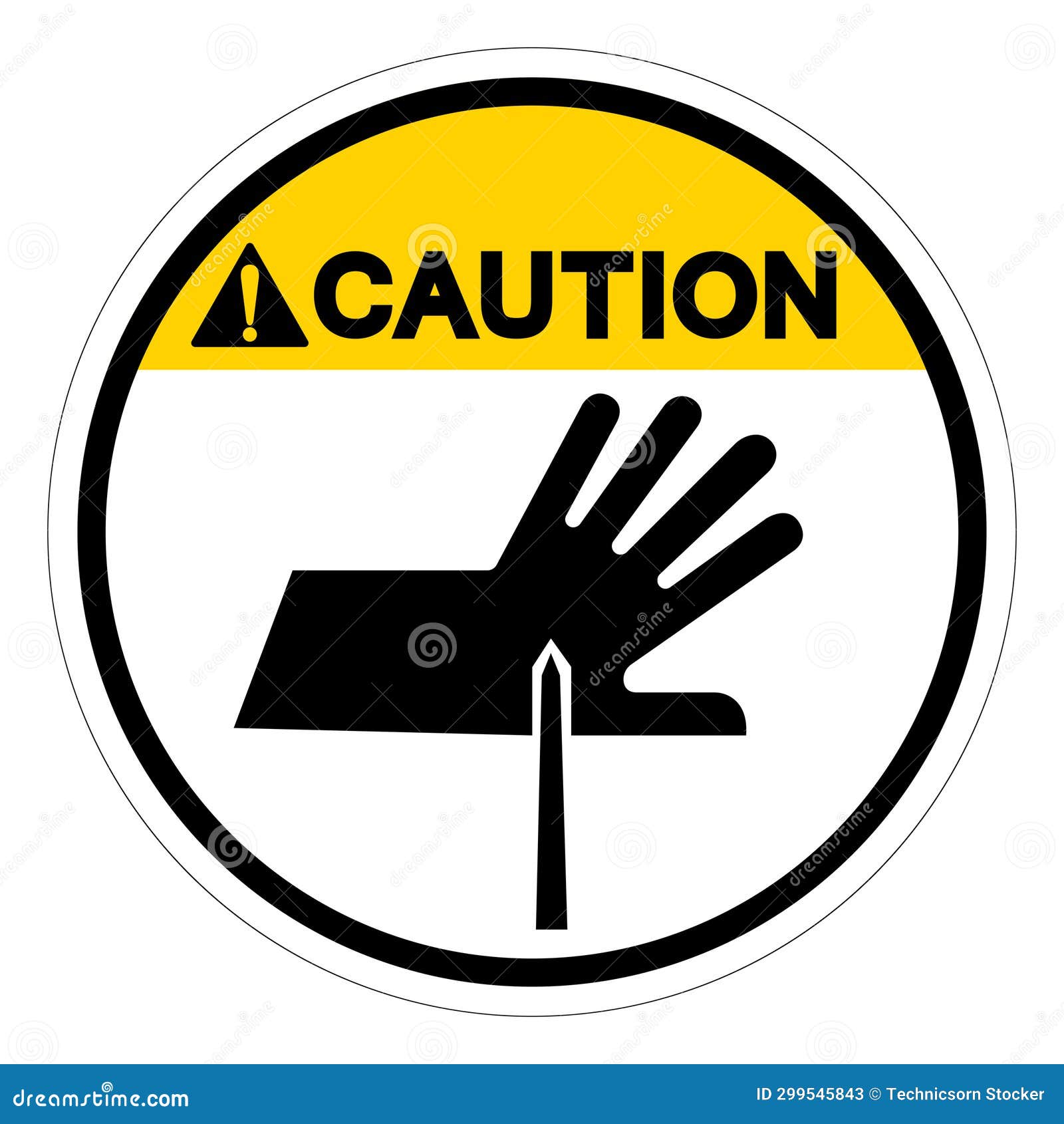 Caution Sharp Points Symbol Sign, Vector Illustration, Isolate on White ...