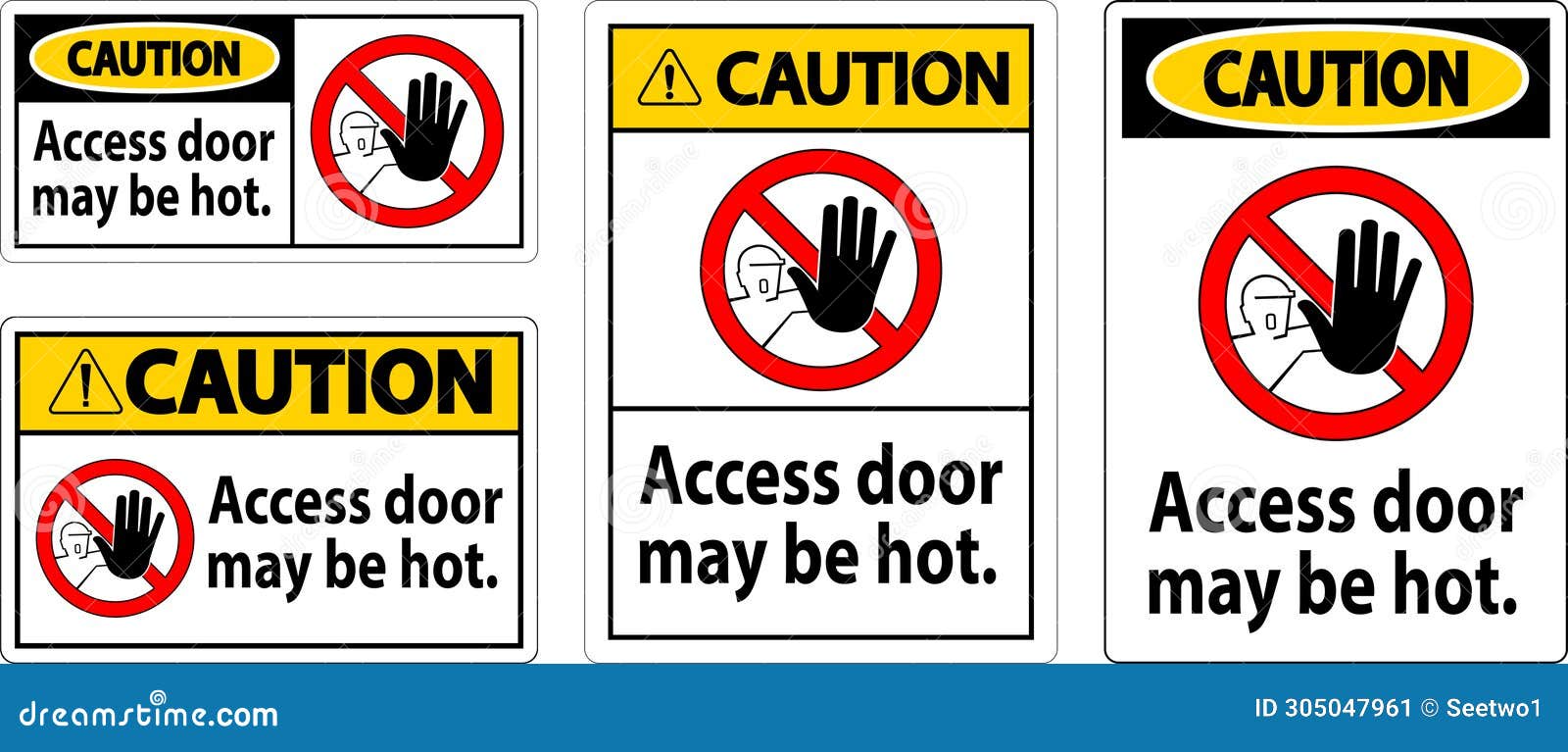 Caution Sign, Caution, Access Door May Be Hot Stock Vector ...