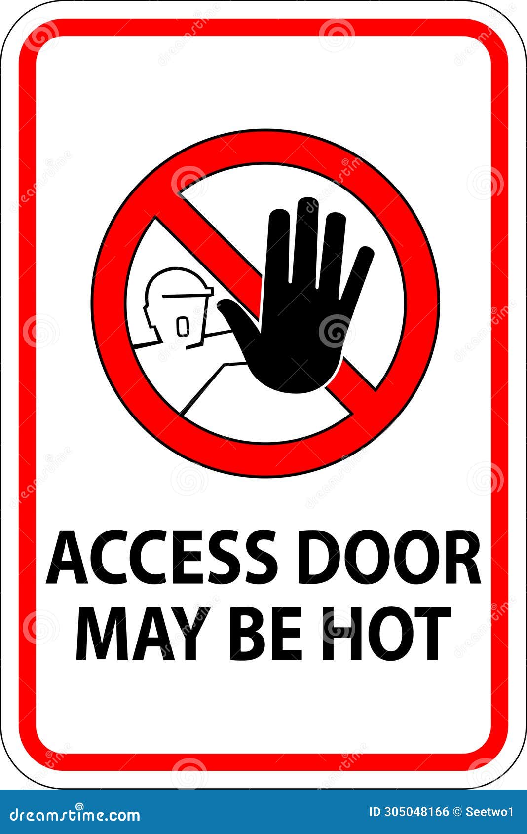 Caution Sign, Caution, Access Door May Be Hot Stock Vector ...
