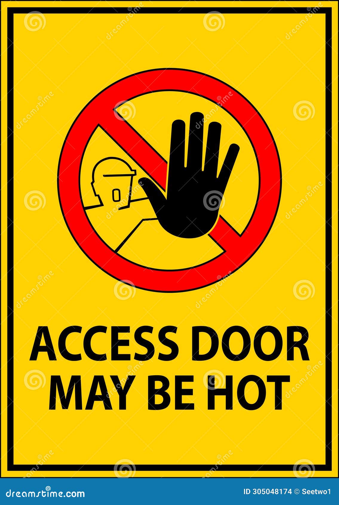 Caution Sign, Caution, Access Door May Be Hot Stock Vector ...