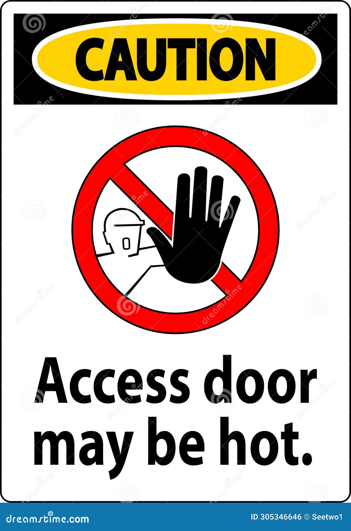 Caution Sign, Caution, Access Door May Be Hot Stock Vector ...