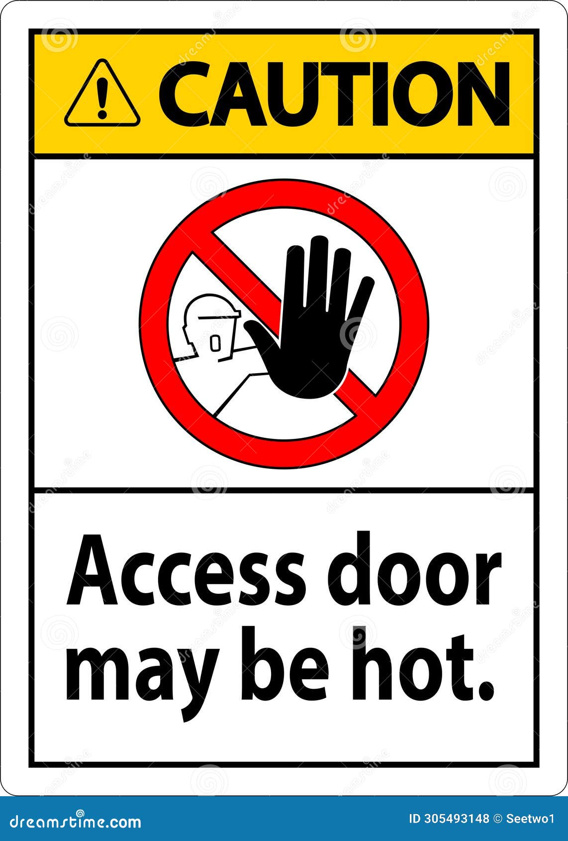 Caution Sign, Caution, Access Door May Be Hot Stock Vector ...