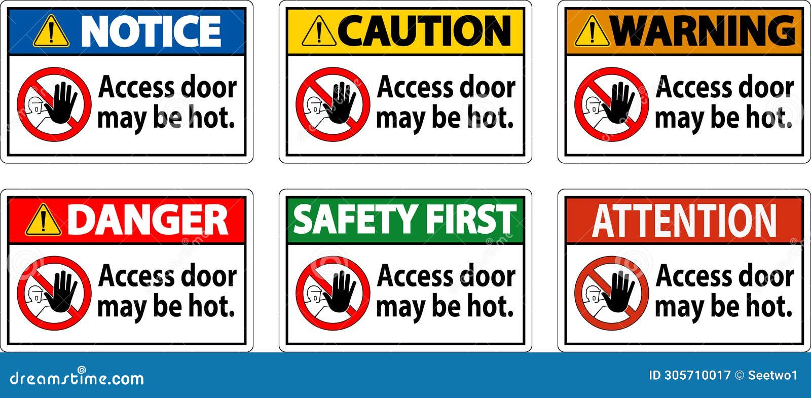 Caution Sign, Caution, Access Door May Be Hot Stock Vector ...