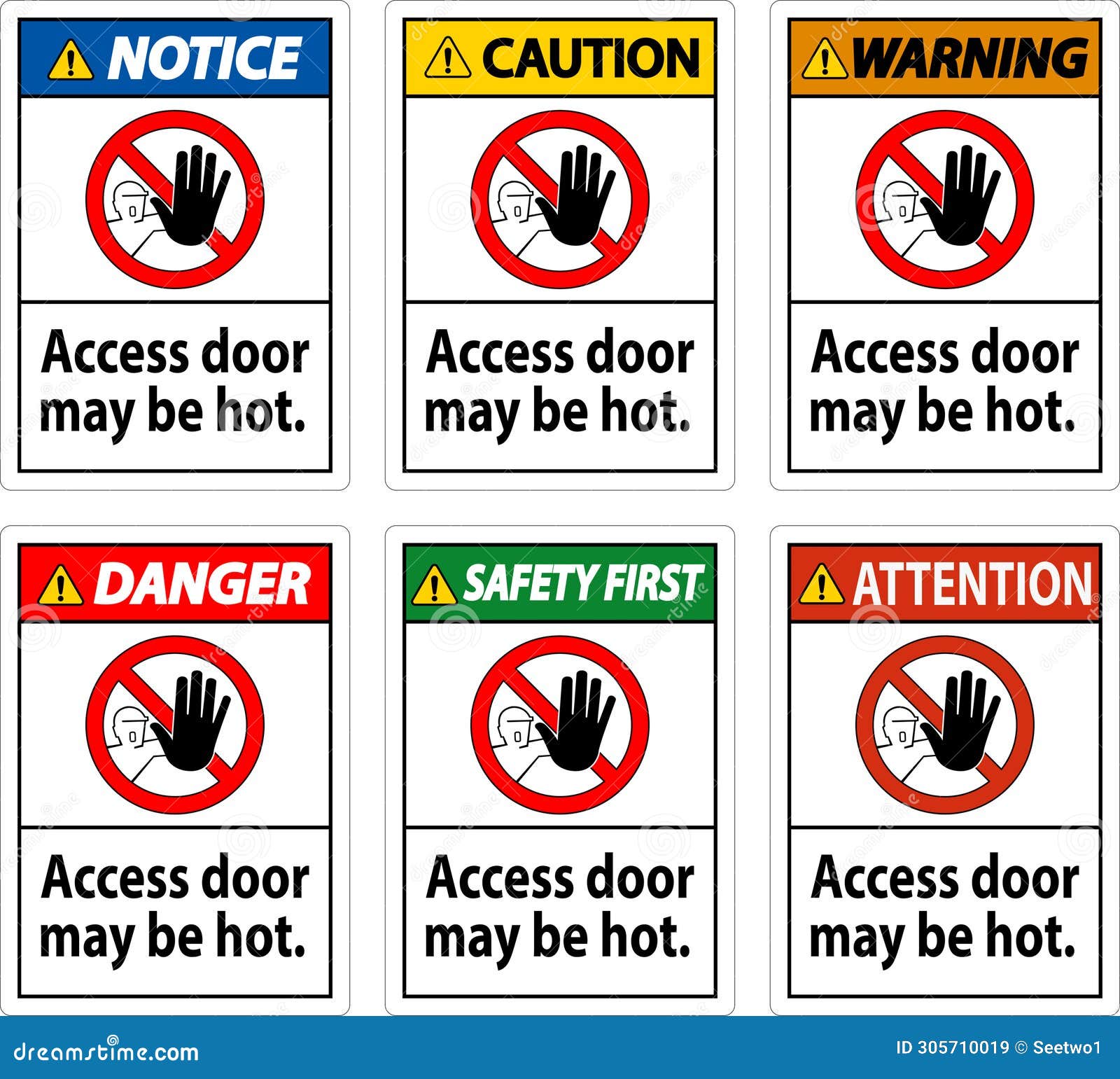 Caution Sign, Caution, Access Door May Be Hot Stock Vector ...