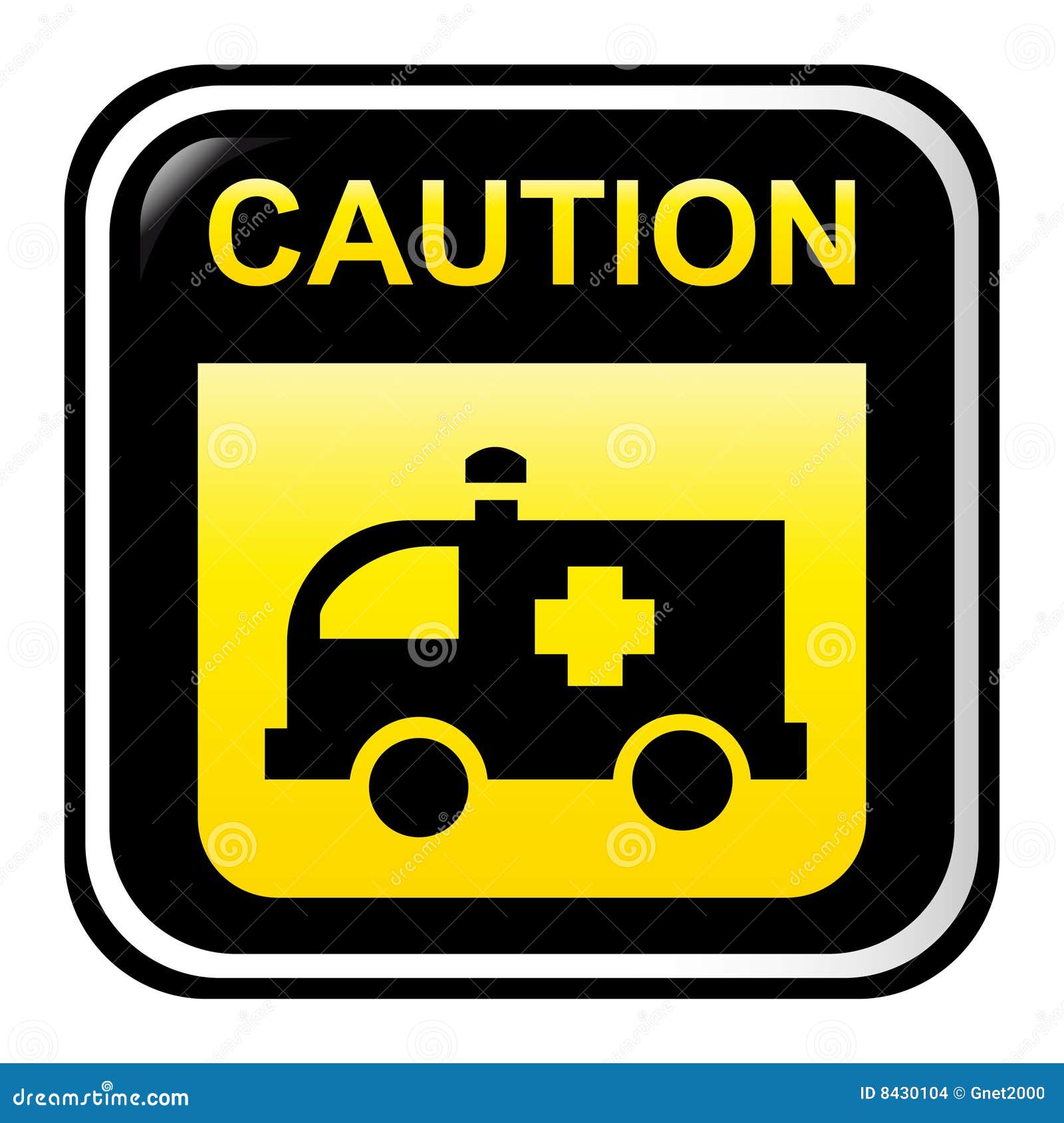 Caution sign - ambulance stock vector. Illustration of recommendation ...