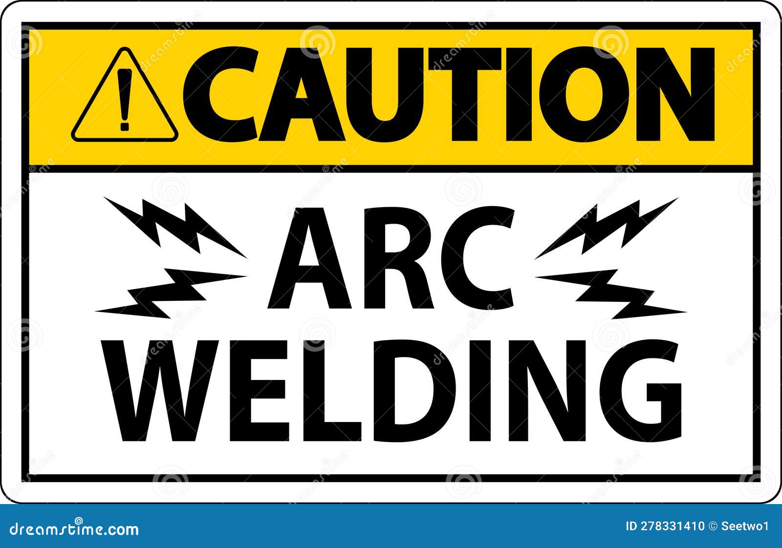 Caution Sign Arc Welding on White Background Stock Vector ...