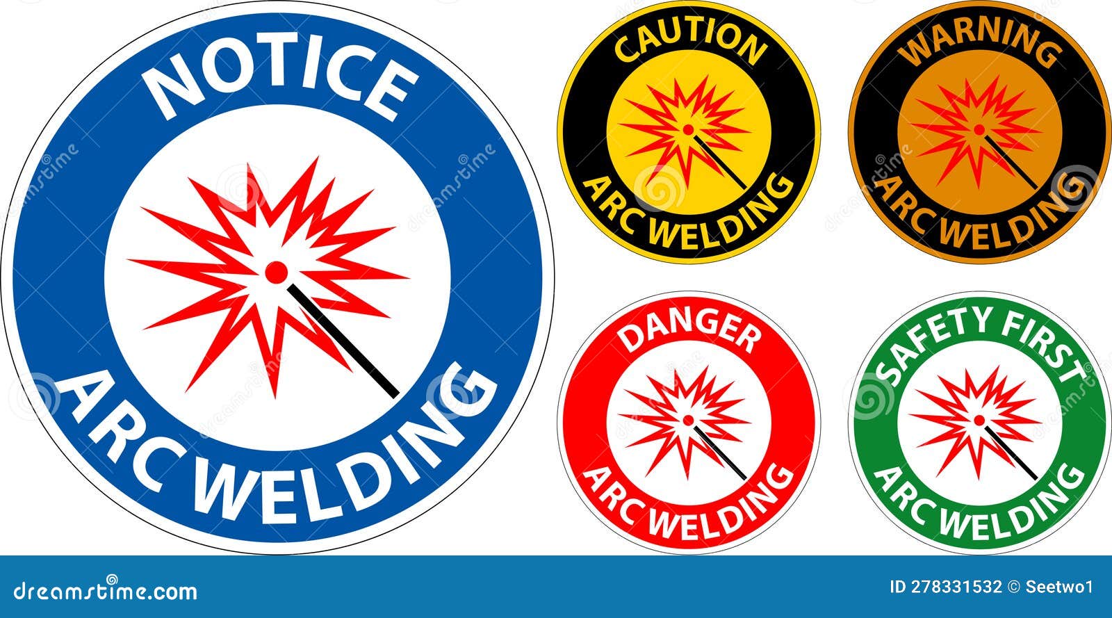 Caution Sign Arc Welding on White Background Stock Vector ...