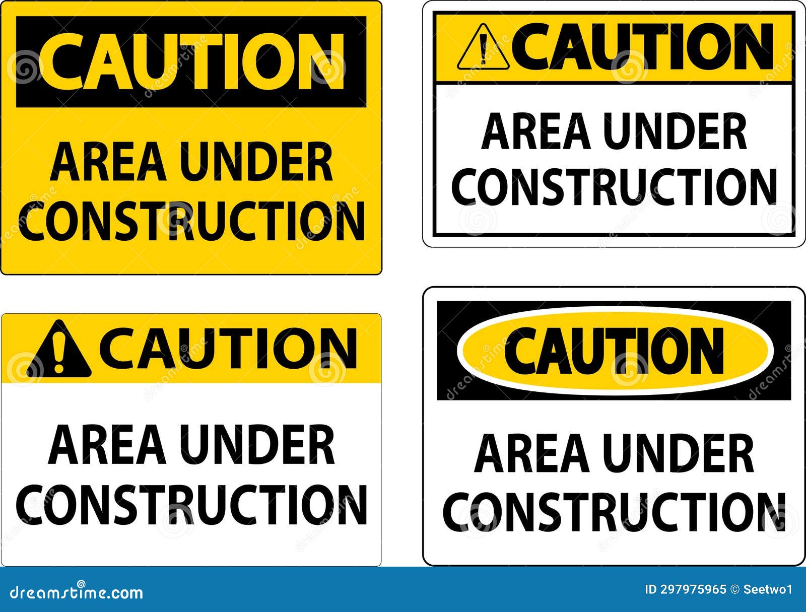 Caution Sign Area Under Construction Stock Vector - Illustration of ...