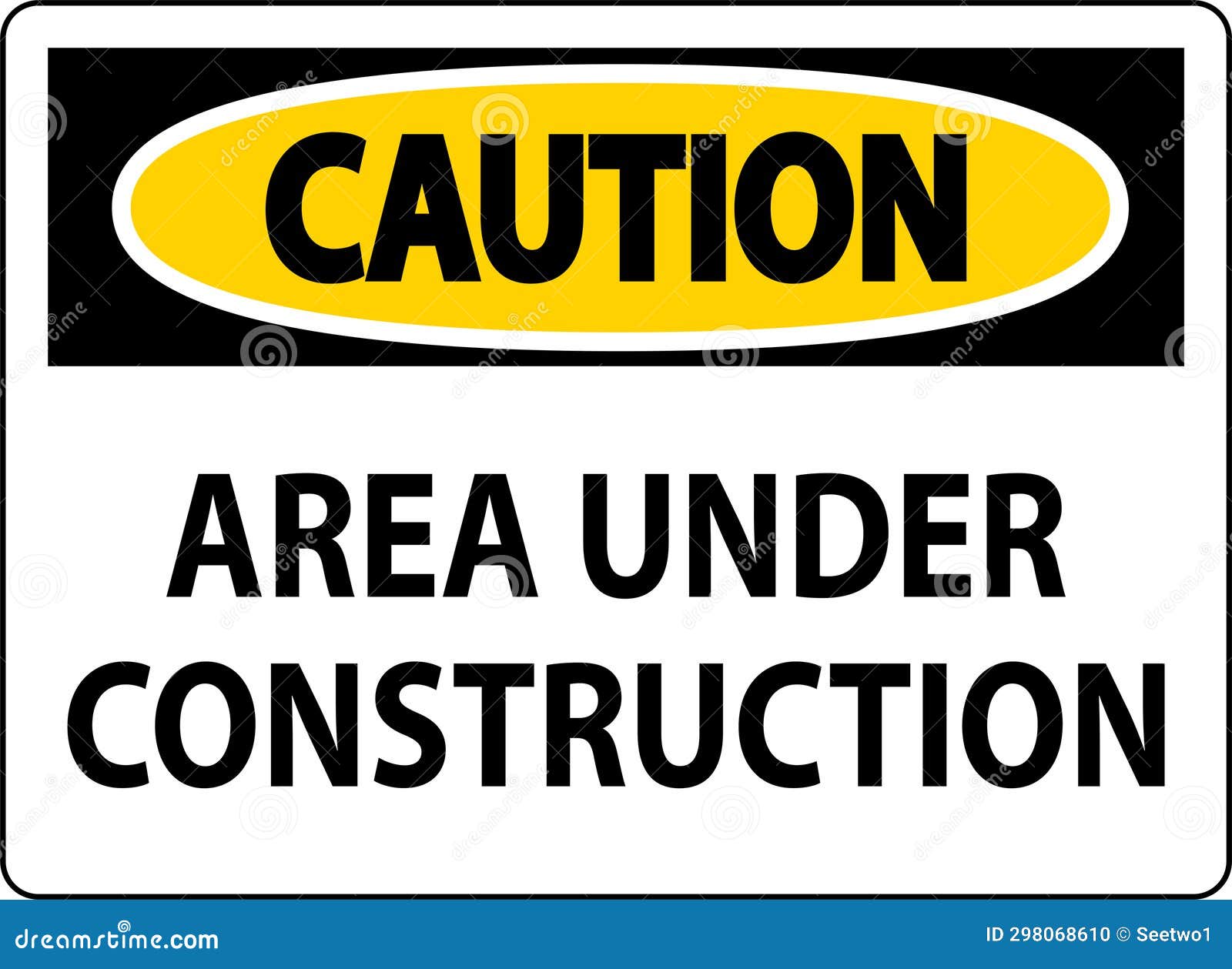 Caution Sign Area Under Construction Stock Vector - Illustration of ...