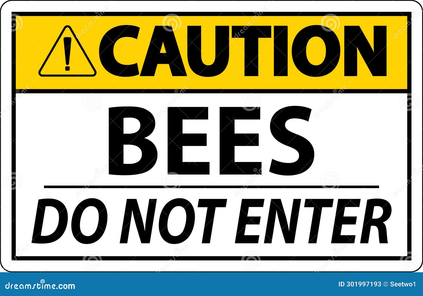 Caution Sign Bees - Do Not Enter Stock Vector - Illustration of flying ...