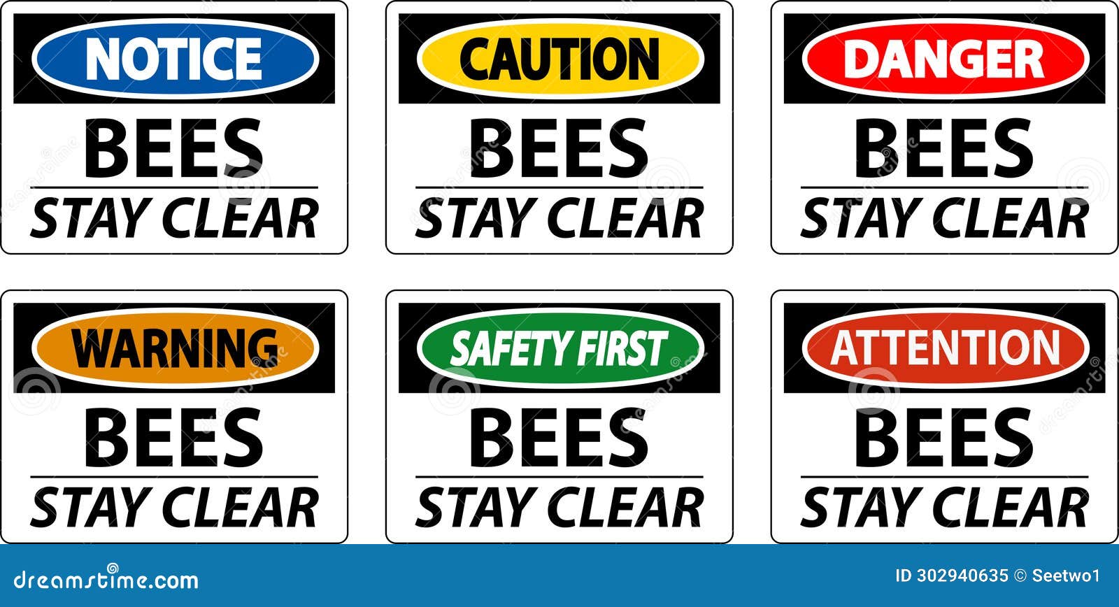 Caution Sign Bees - Stay Clear Stock Vector - Illustration of hazard ...