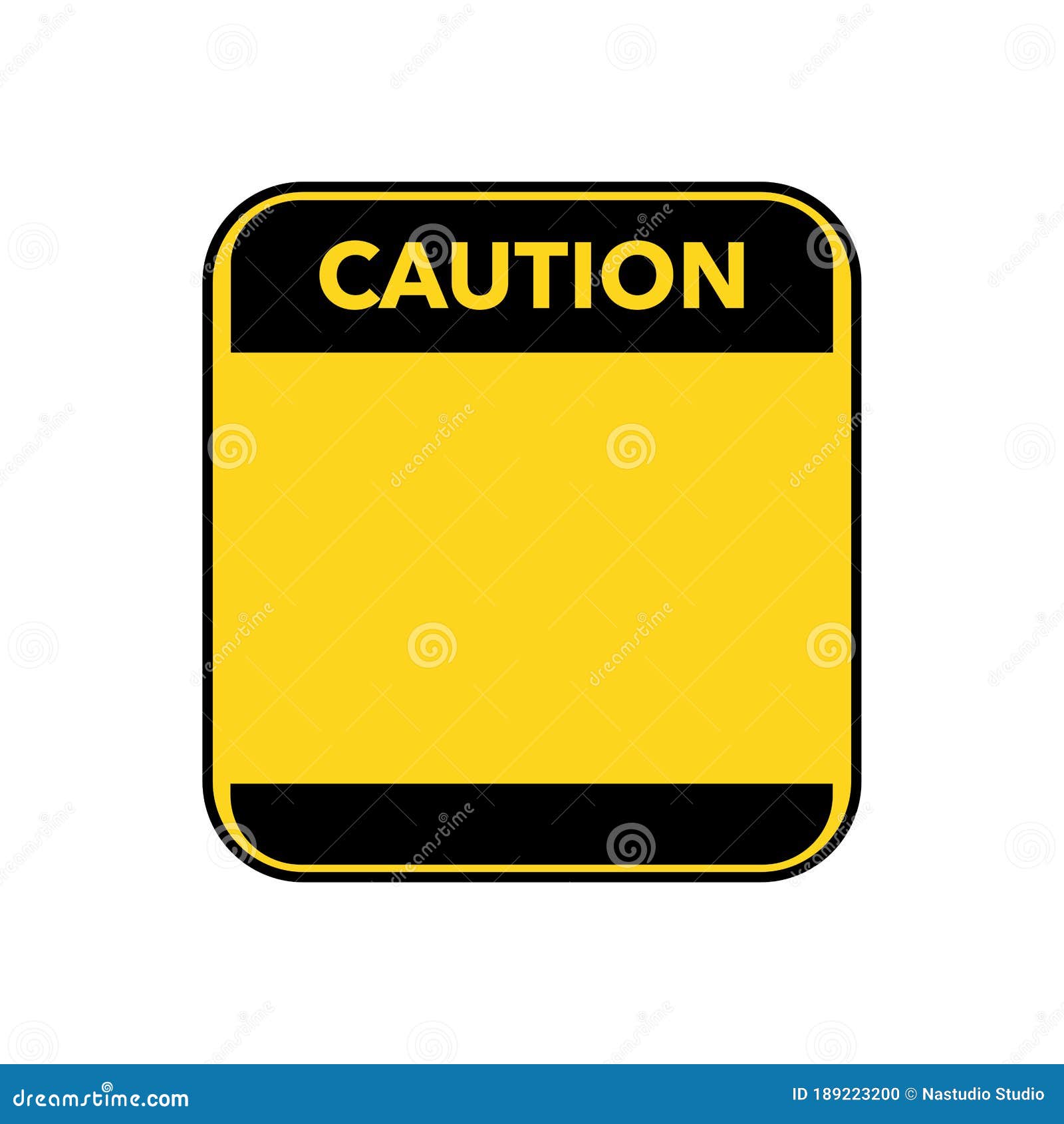 Caution Sign.Blank Danger Sign in Yellow with Empty Space for Text ...