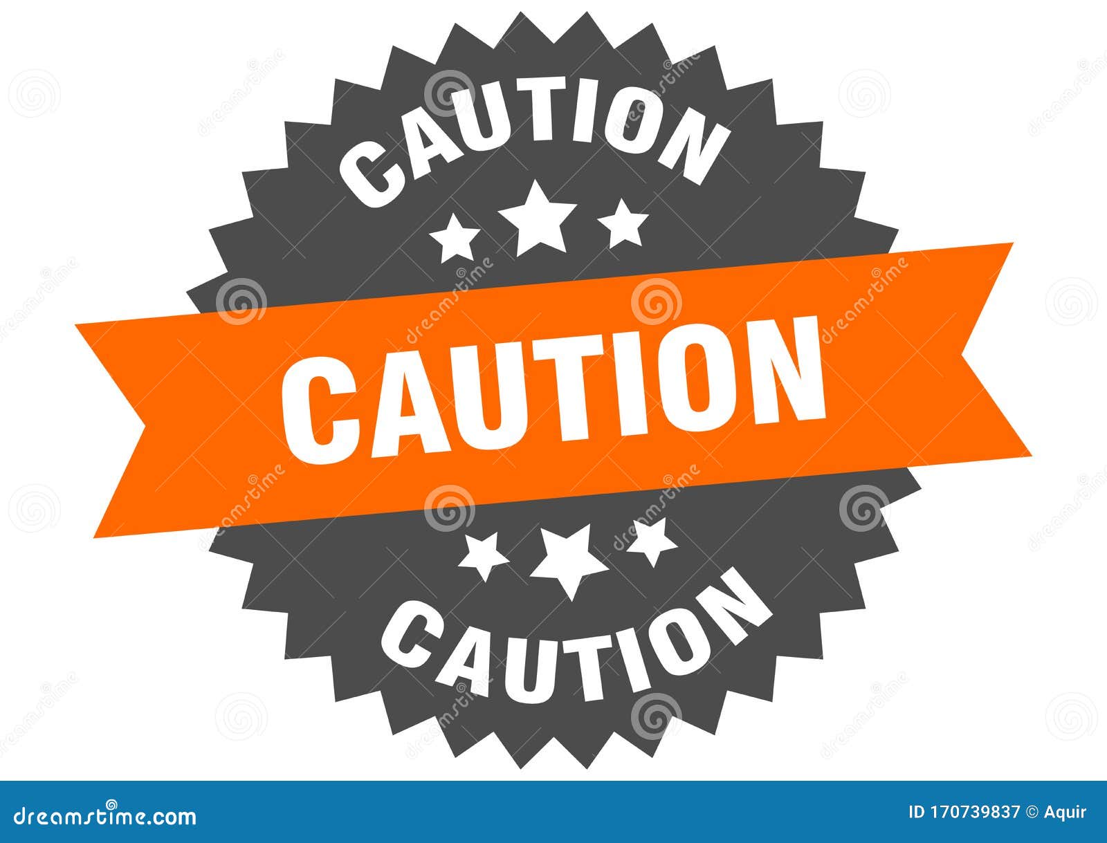 Caution Sign. Caution Circular Band Label. Caution Sticker Stock Vector ...