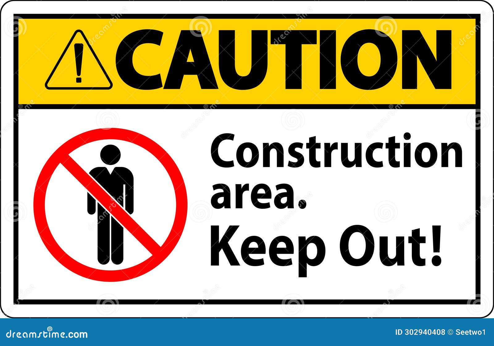 Caution Sign Construction Area - Keep Out Stock Vector - Illustration ...