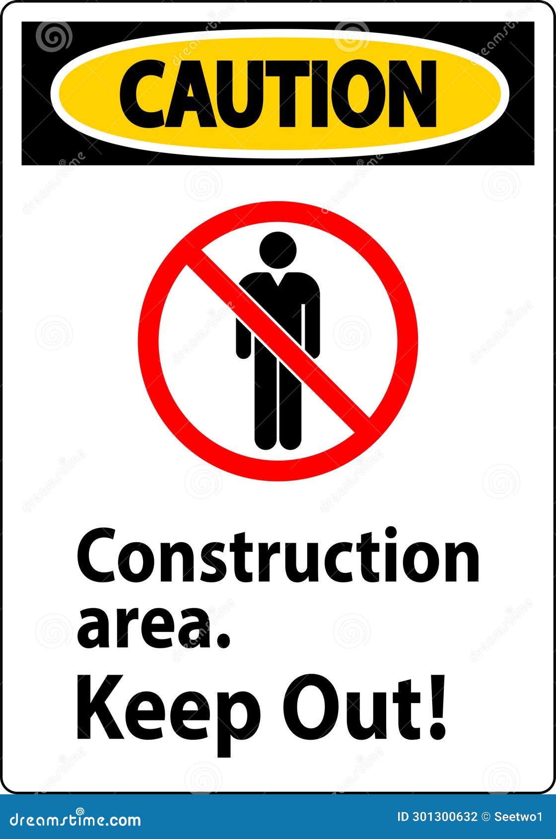 Caution Sign Construction Area - Keep Out Stock Vector - Illustration ...