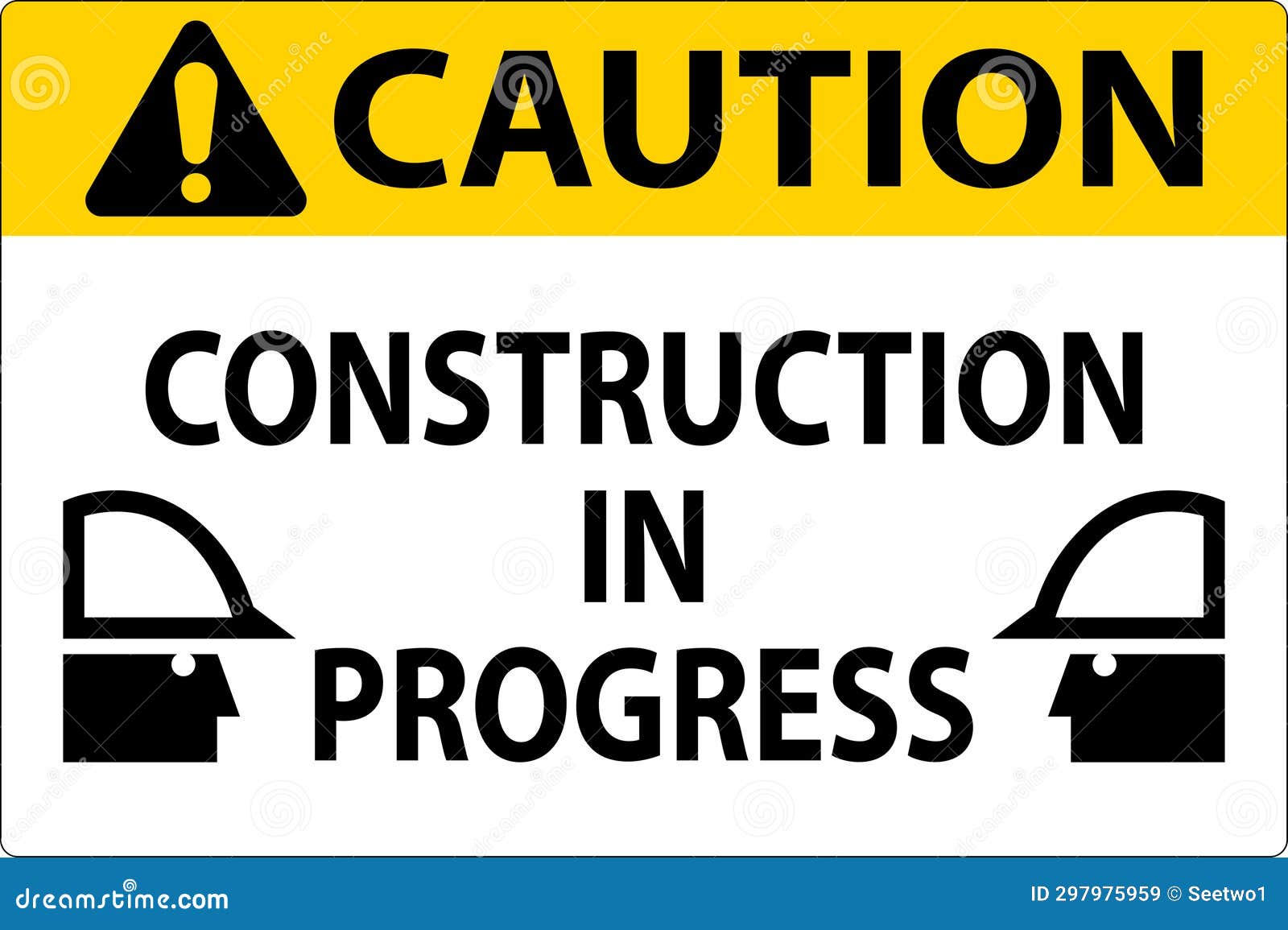 Caution Sign Construction in Progress Stock Vector - Illustration of ...