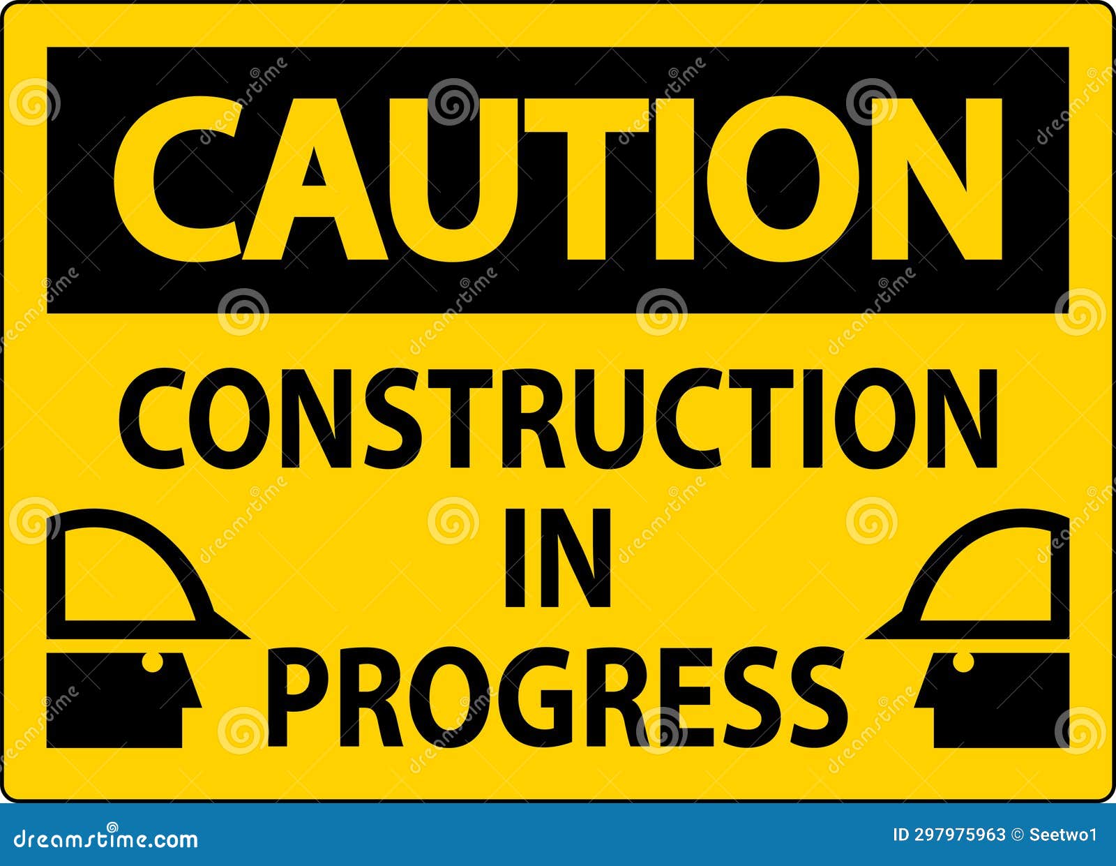 Caution Sign Construction in Progress Stock Vector - Illustration of ...